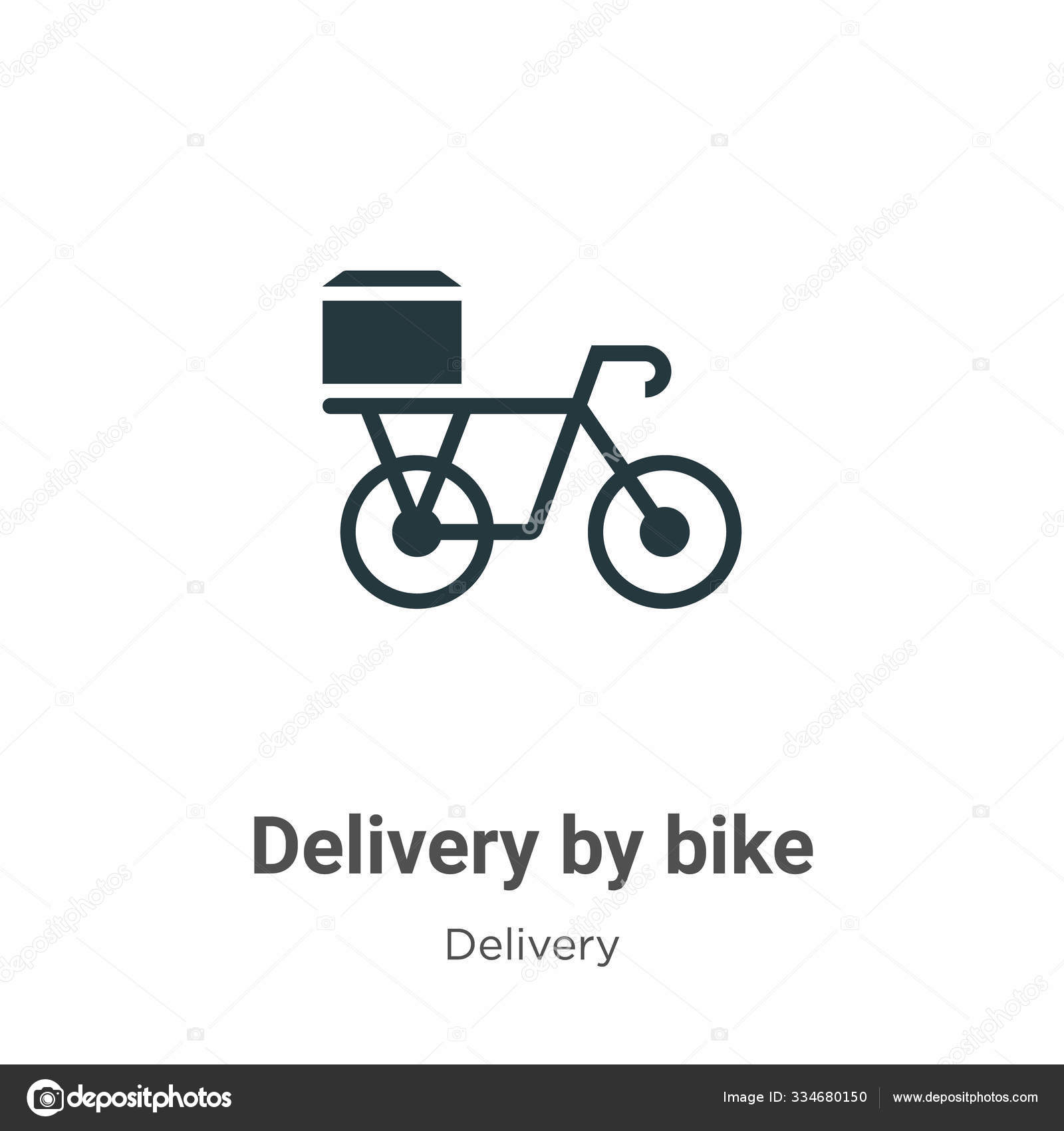 Delivery Bike Vector Icon White Background Flat Vector Delivery Bike ...