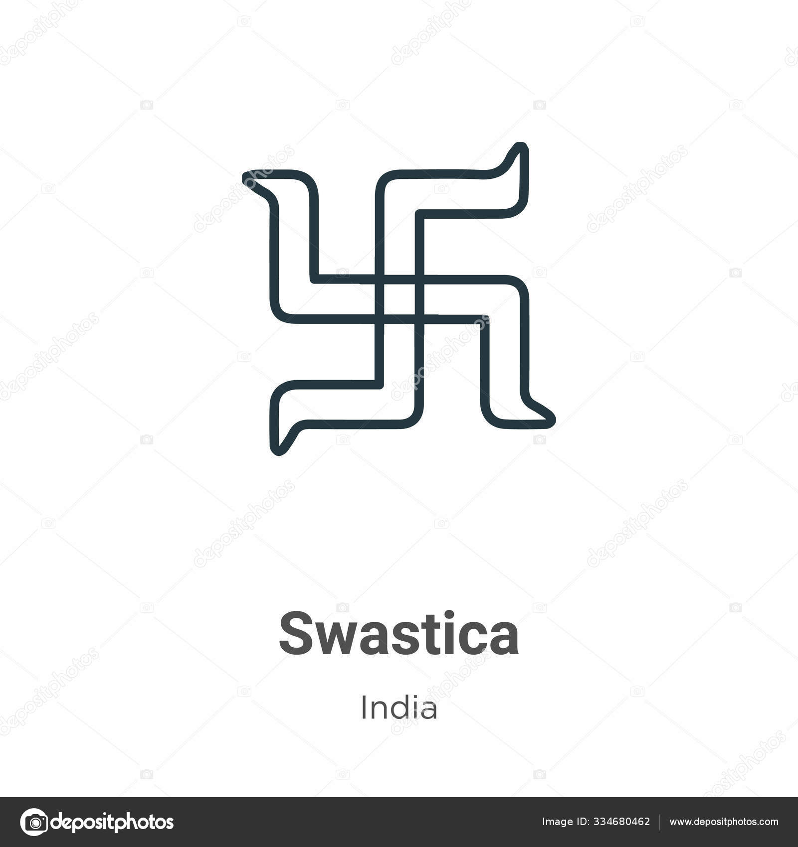 Swastica Outline Vector Icon Thin Line Black Swastica Icon Flat — Stock ...