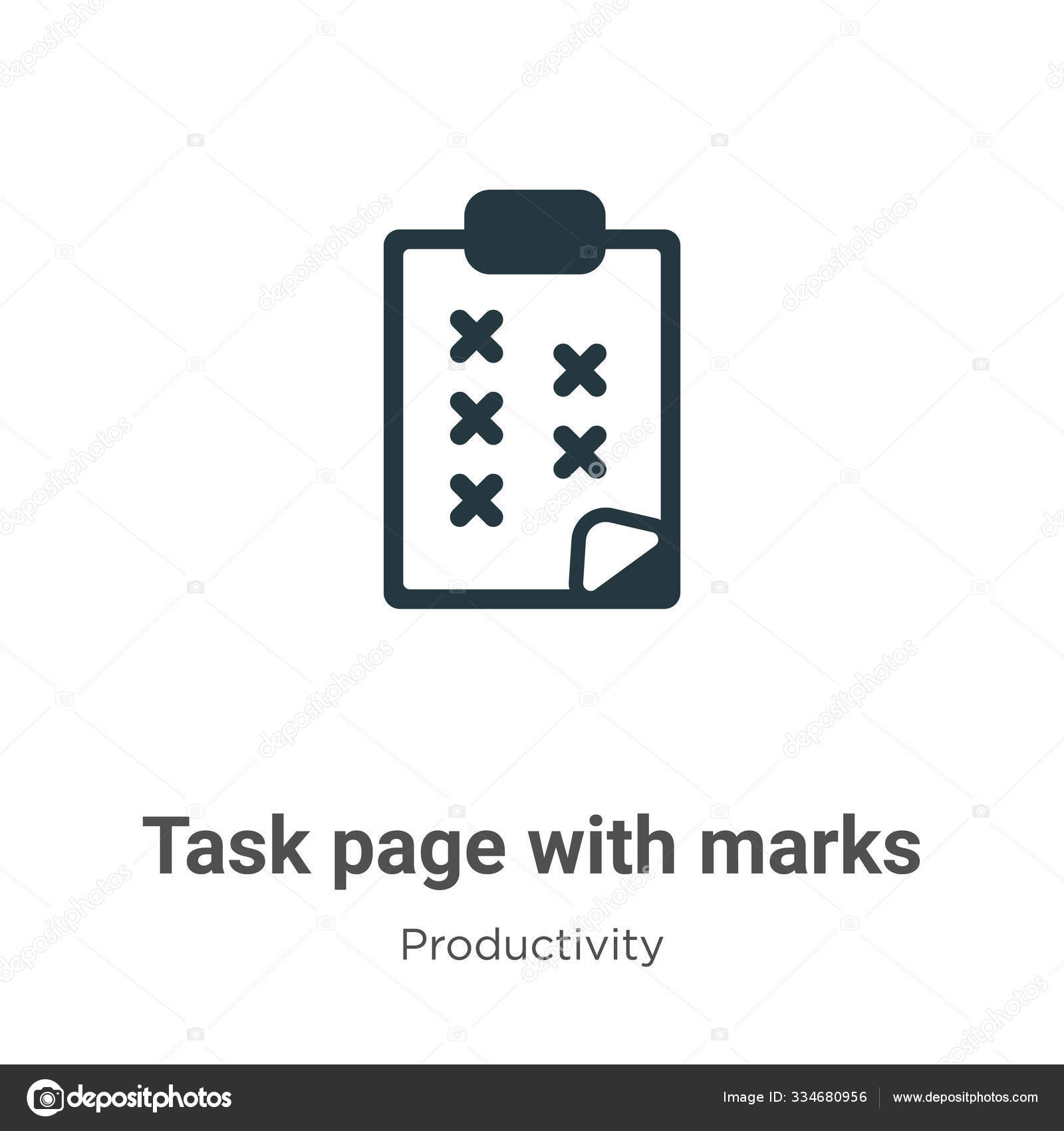 Task Page Marks Vector Icon White Background Flat Vector Task Stock ...