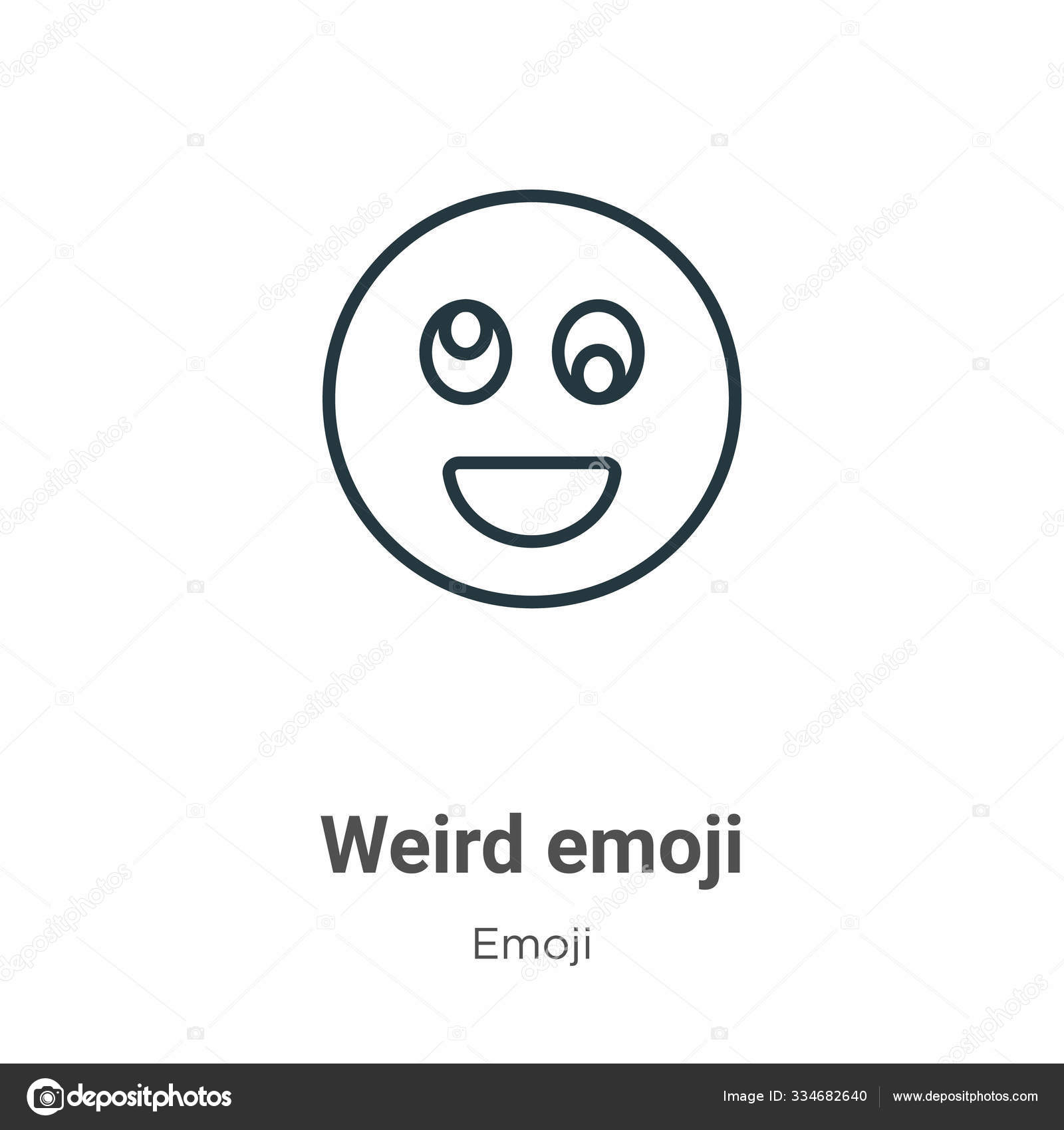Weird Emoji Outline Vector Icon Thin Line Black Weird Emoji Stock ...