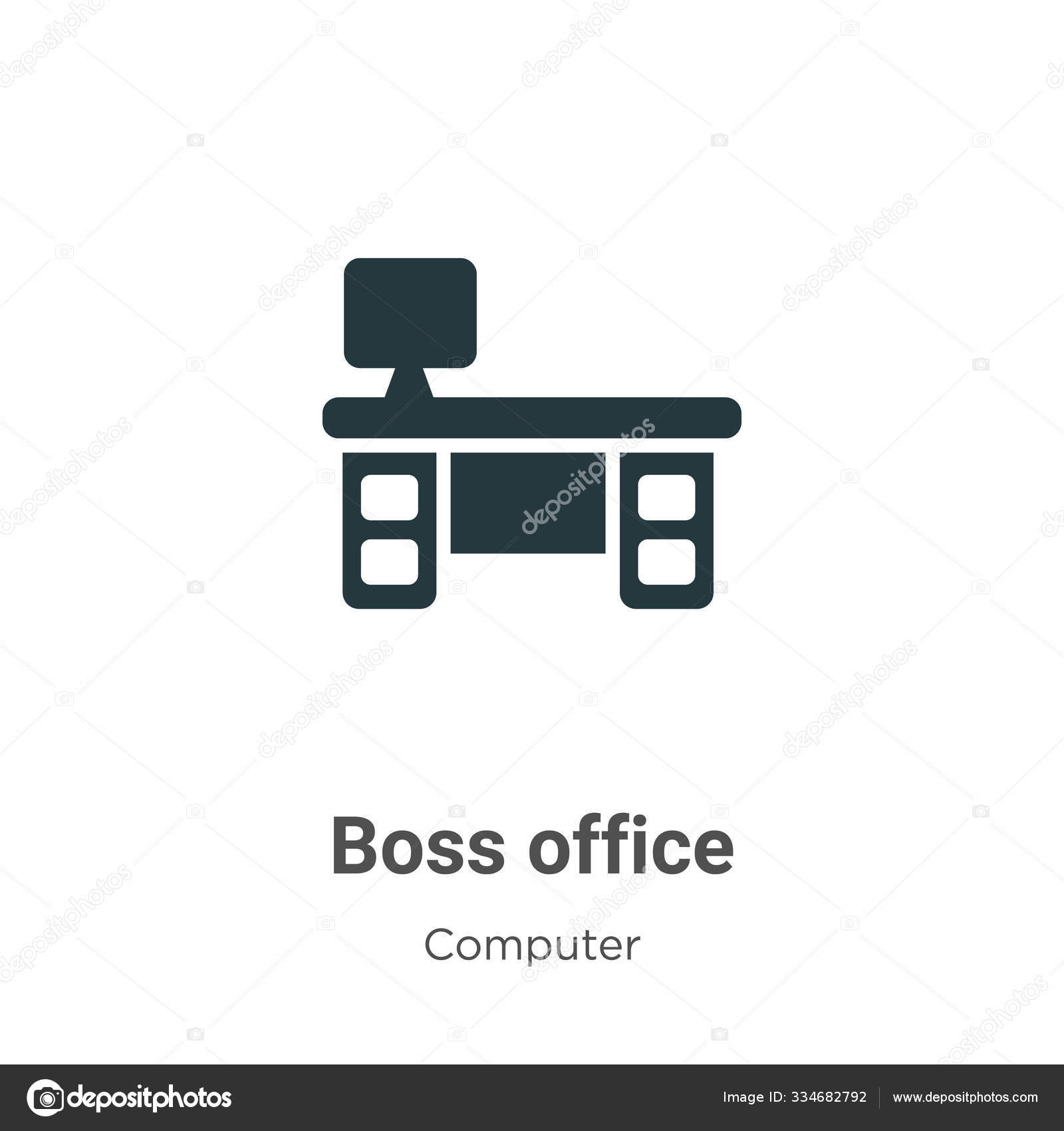 Boss Office Vector Icon White Background Flat Vector Boss Office Stock ...