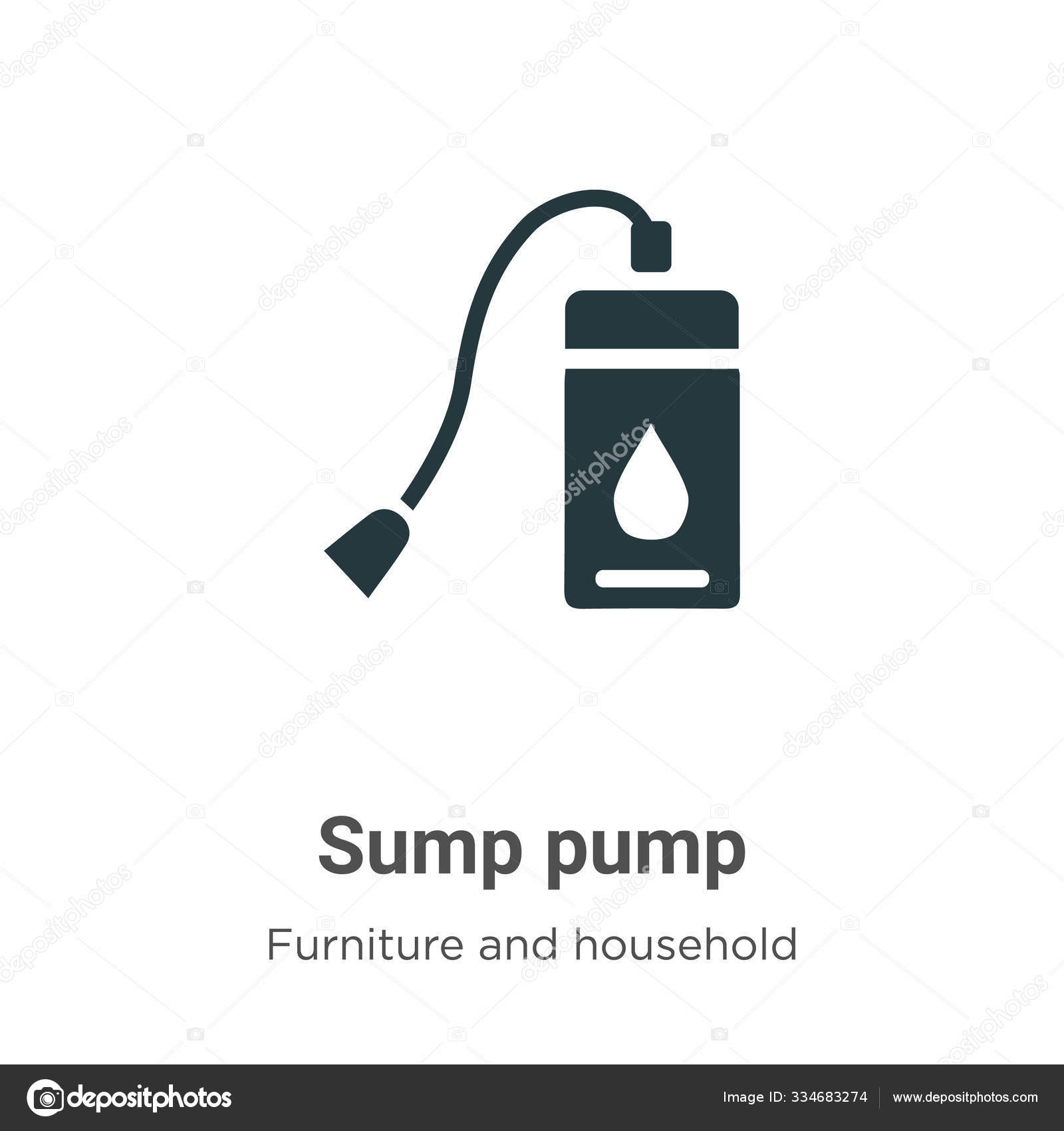 Sump Pump Vector Icon White Background Flat Vector Sump Pump Stock ...