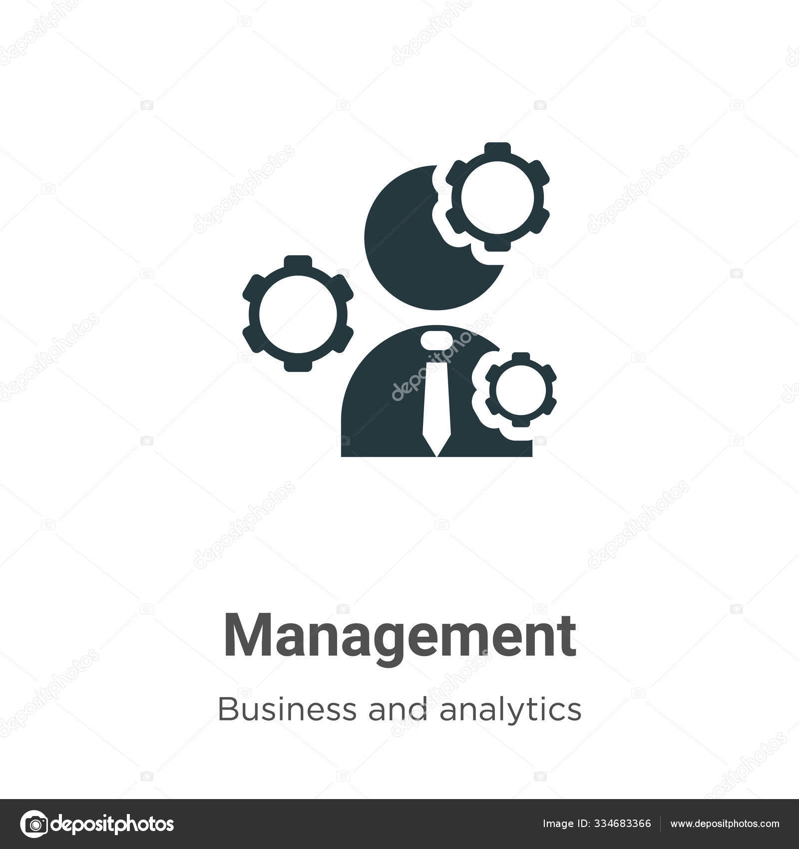 Management Vector Icon White Background Flat Vector Management Icon ...