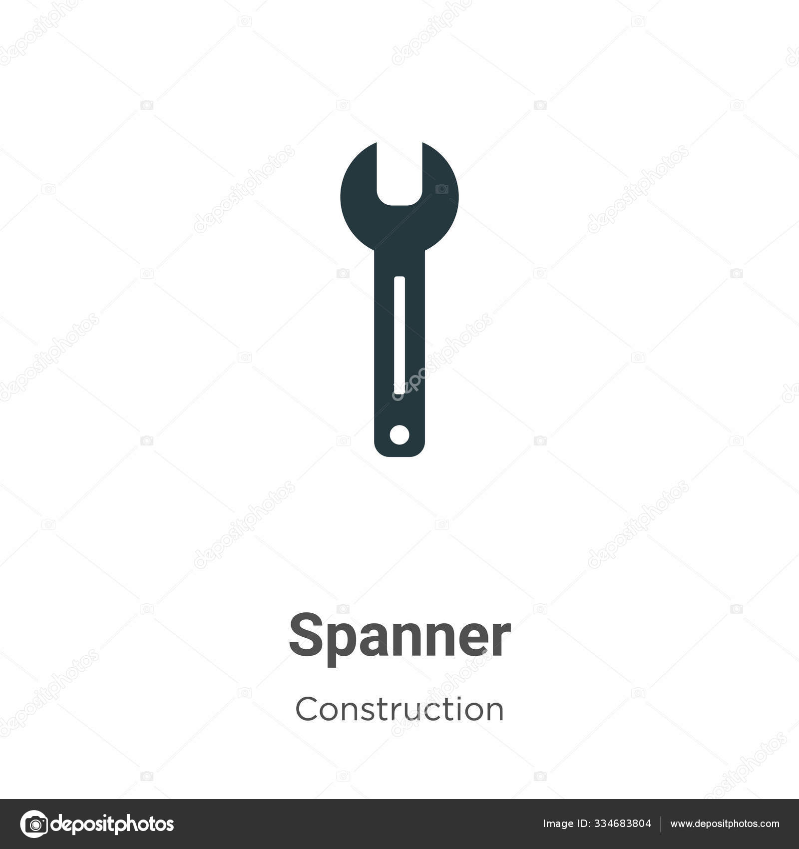 Spanner Vector Icon White Background Flat Vector Spanner Icon Symbol ...