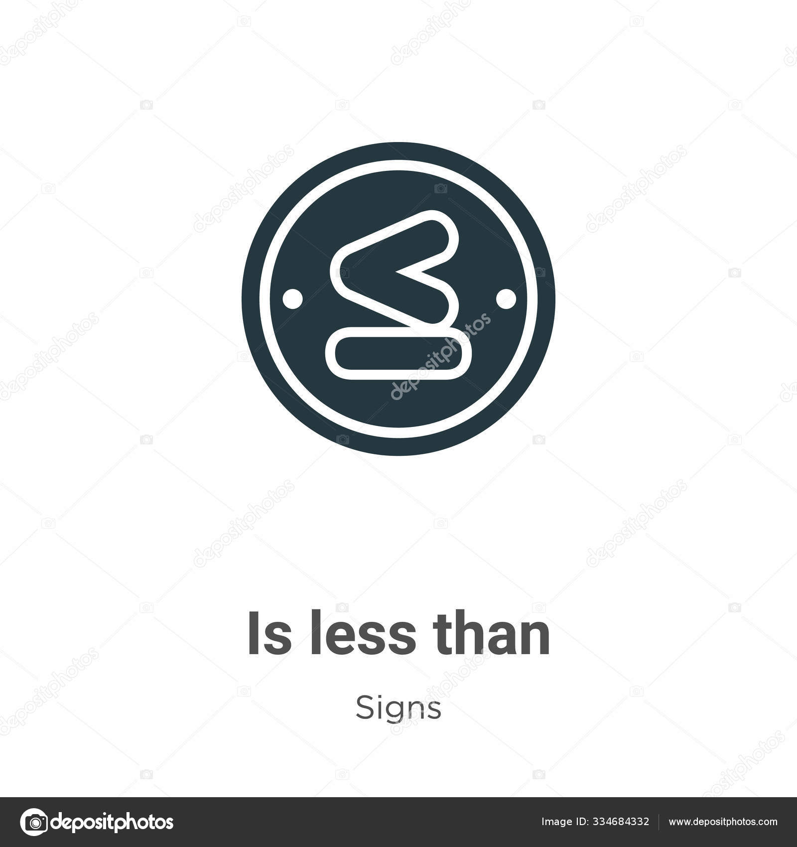 Less Vector Icon White Background Flat Vector Less Icon Symbol Stock ...