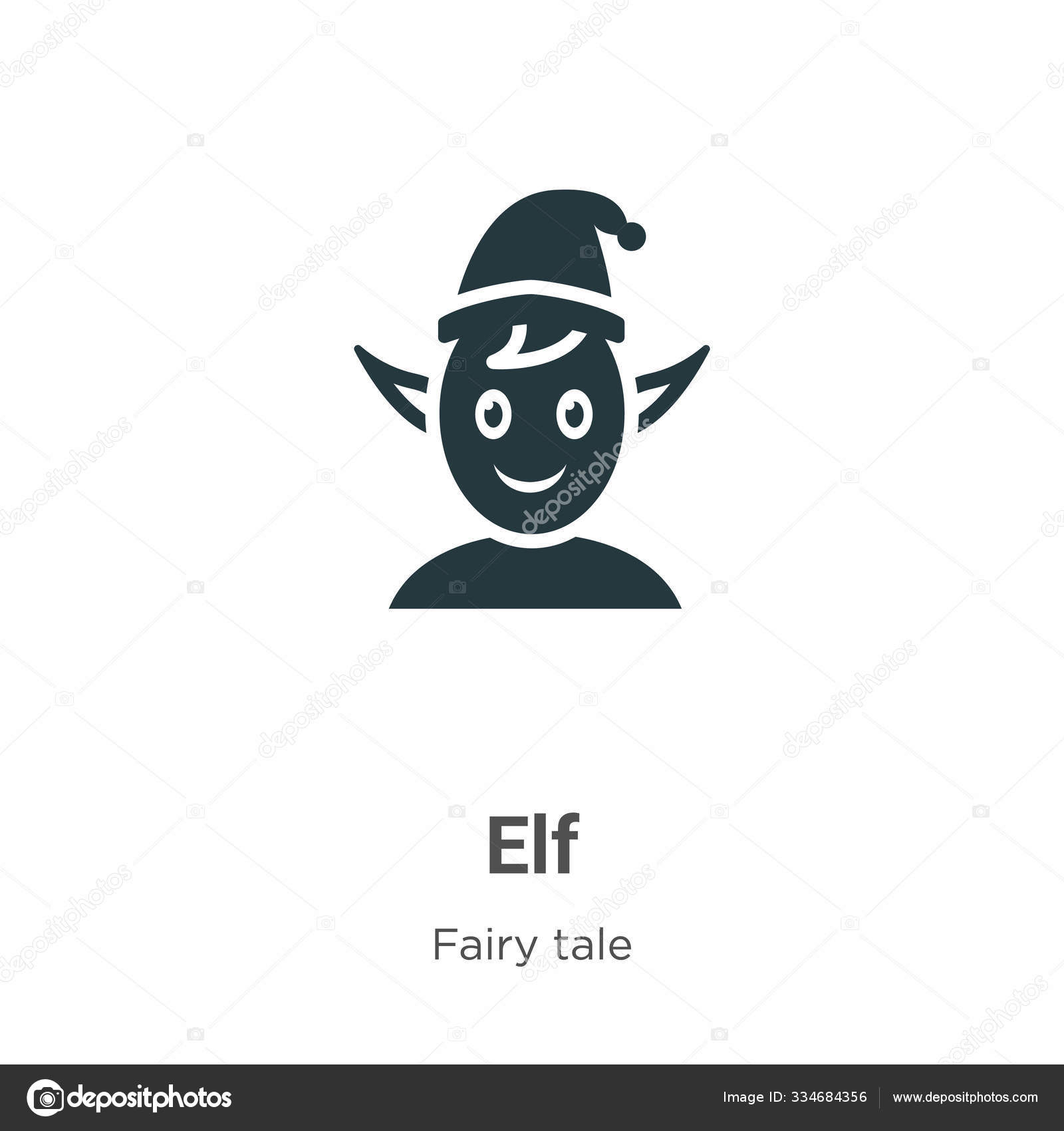 Elf Vector Icon White Background Flat Vector Elf Icon Symbol Stock ...
