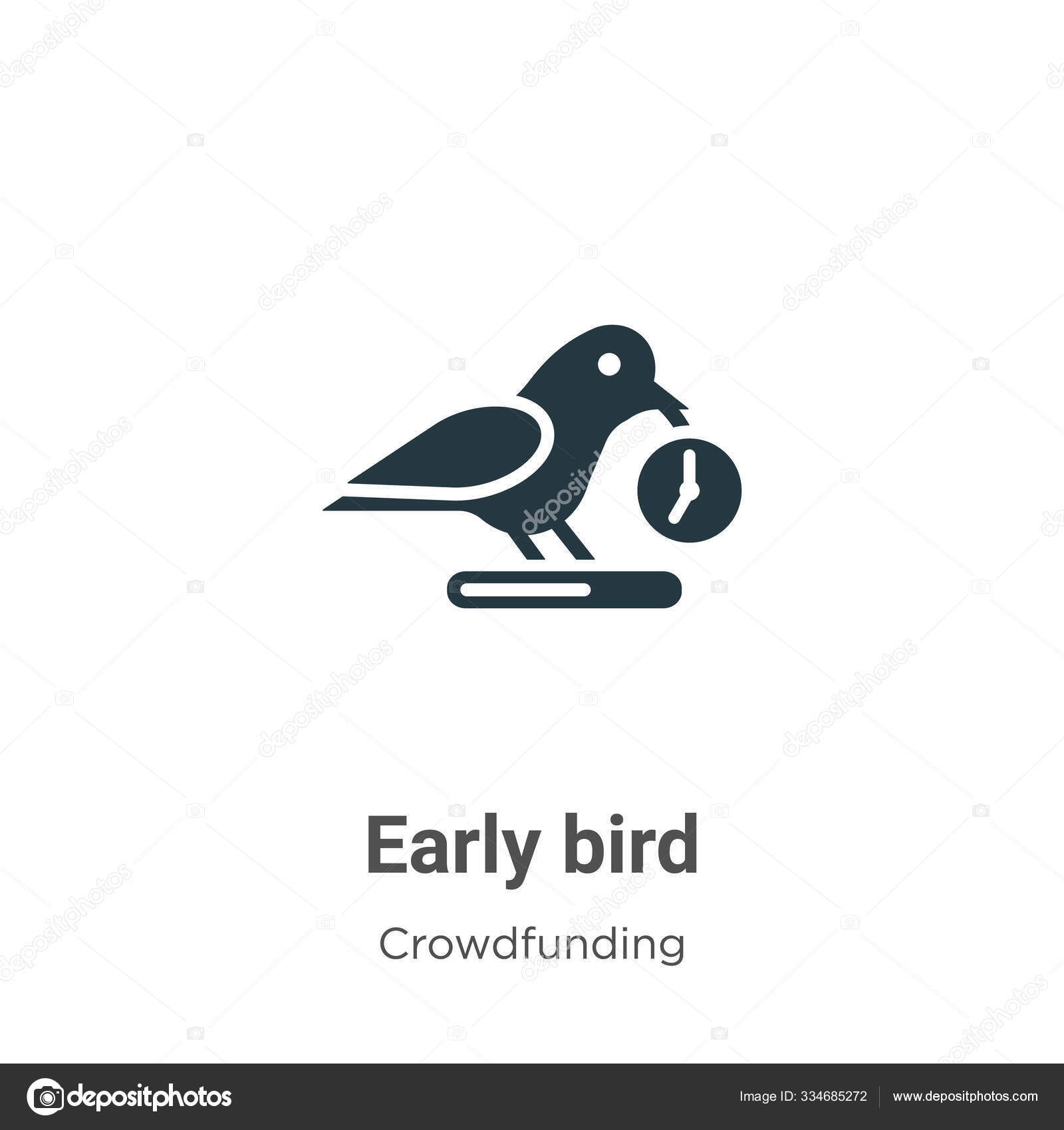 Early Bird Vector Icon White Background Flat Vector Early Bird Stock ...