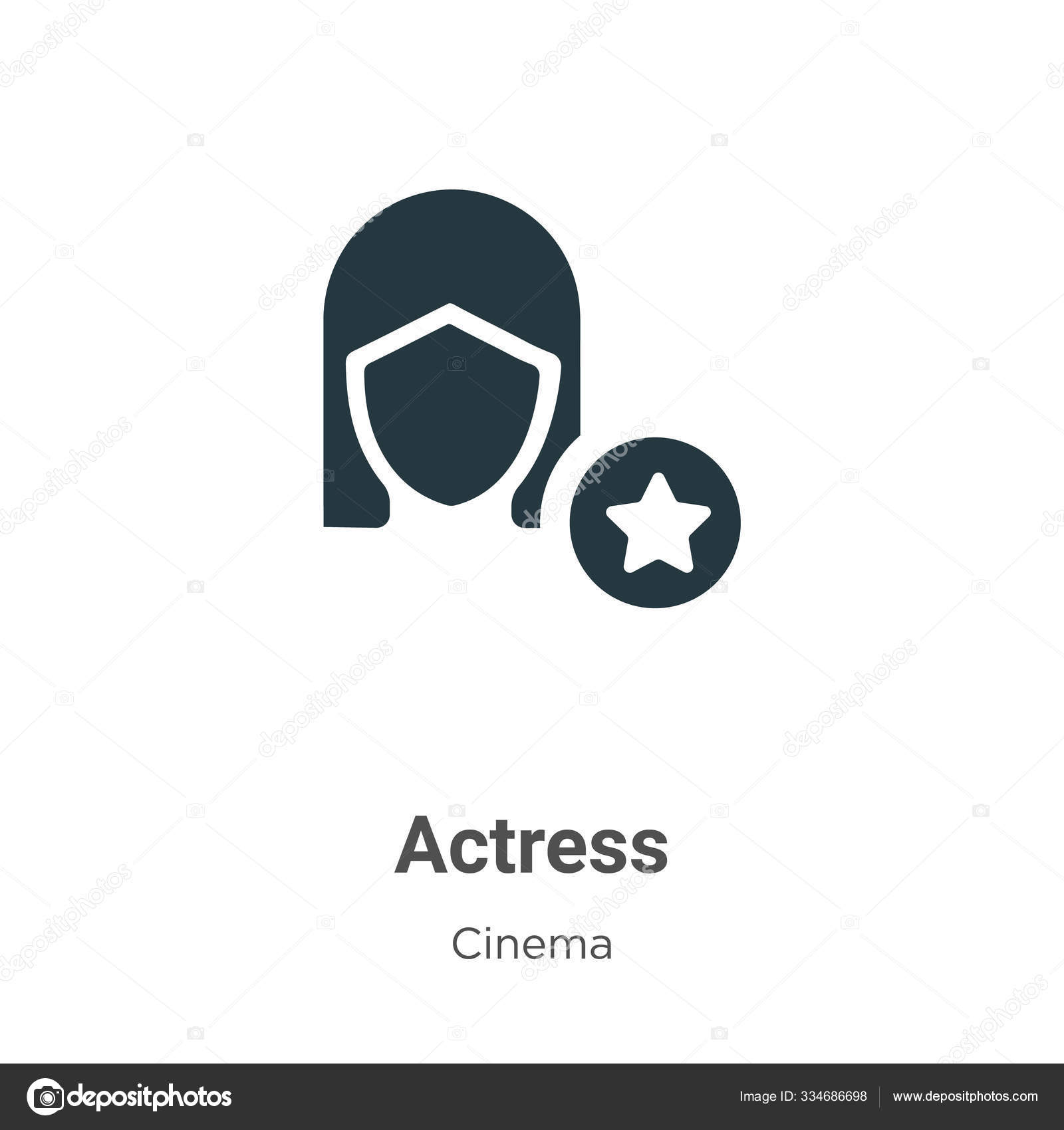 Actress Vector Icon White Background Flat Vector Actress Icon Symbol ...
