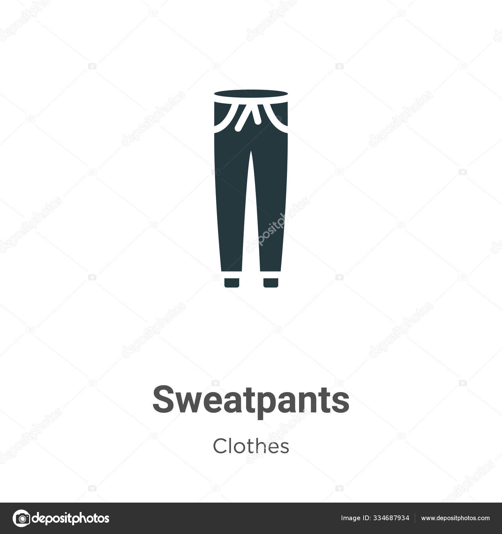 Sweatpants Vector Icon White Background Flat Vector Sweatpants Icon ...