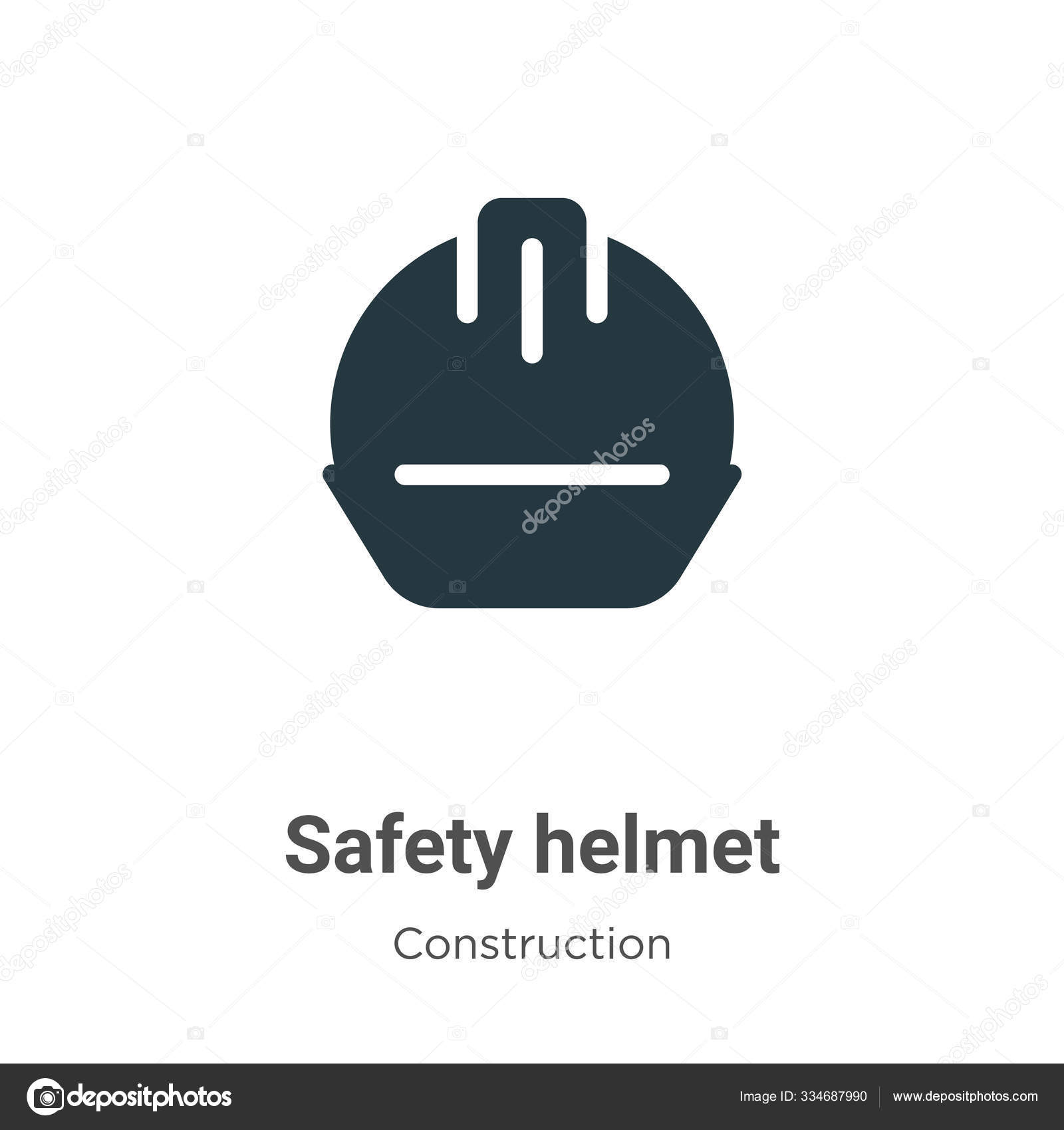 Safety Helmet Vector Icon White Background Flat Vector Safety Helmet ...