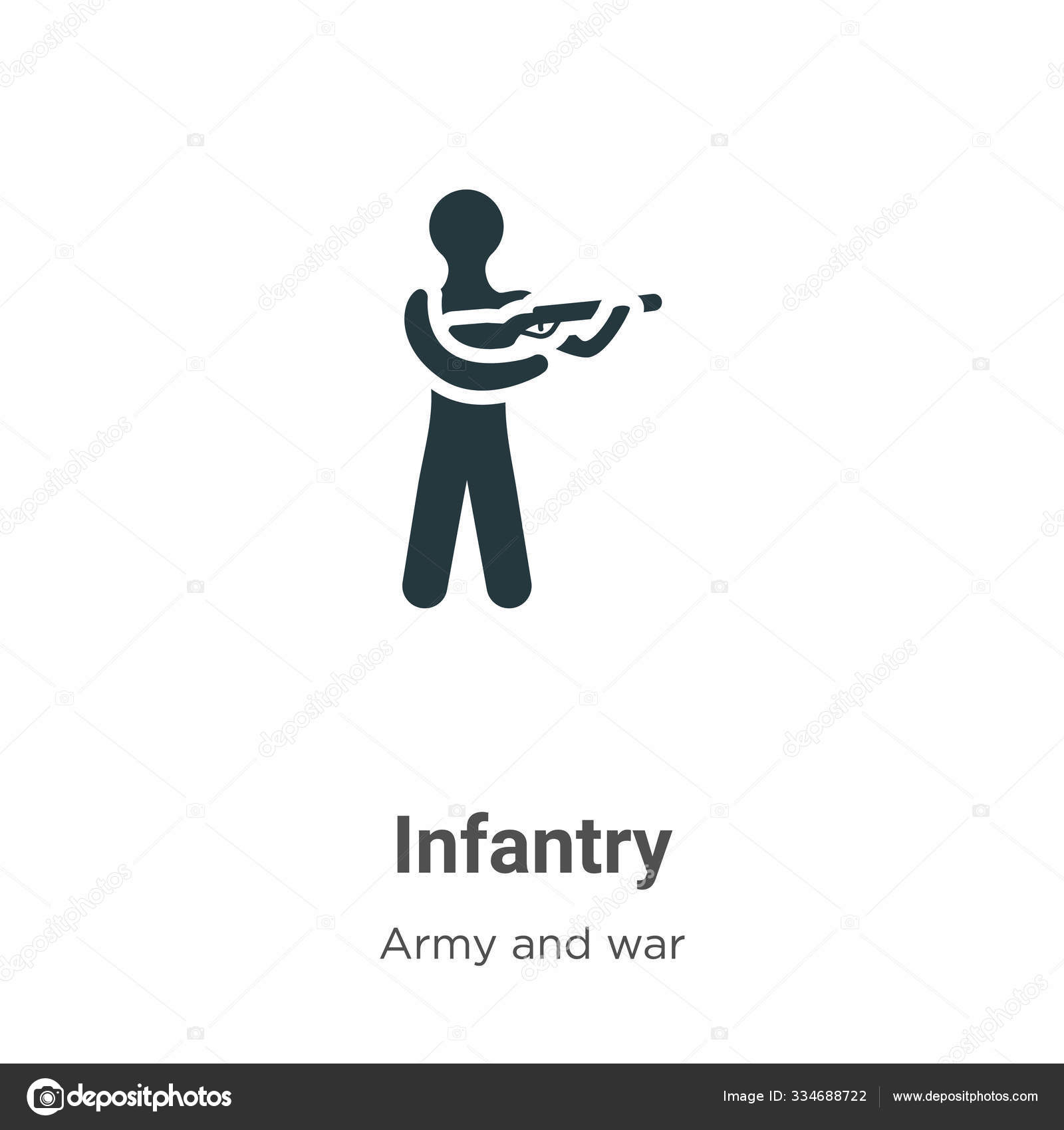 Infantry Vector Icon White Background Flat Vector Infantry Icon Symbol ...