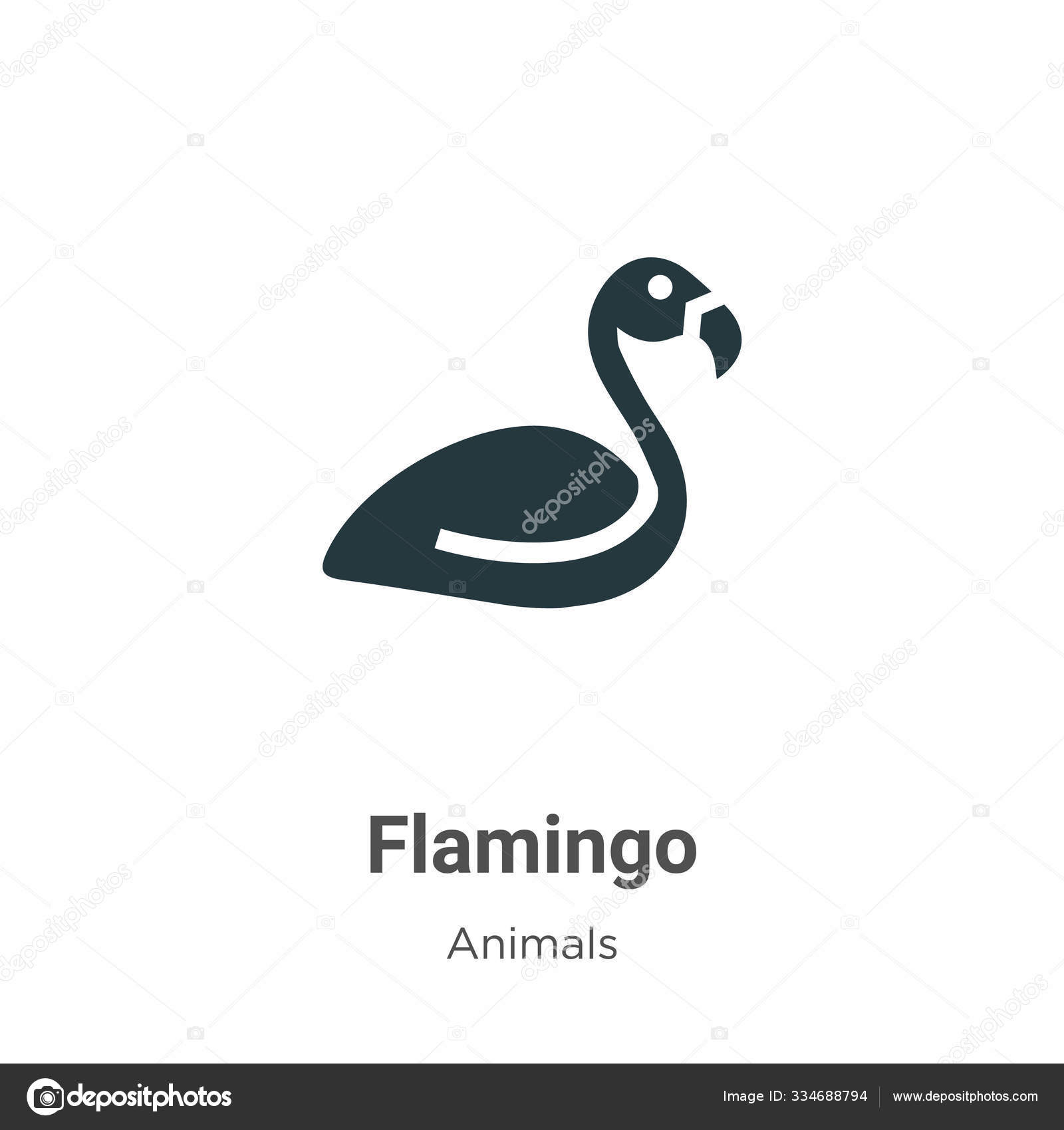 Flamingo Vector Icon White Background Flat Vector Flamingo Icon Symbol ...