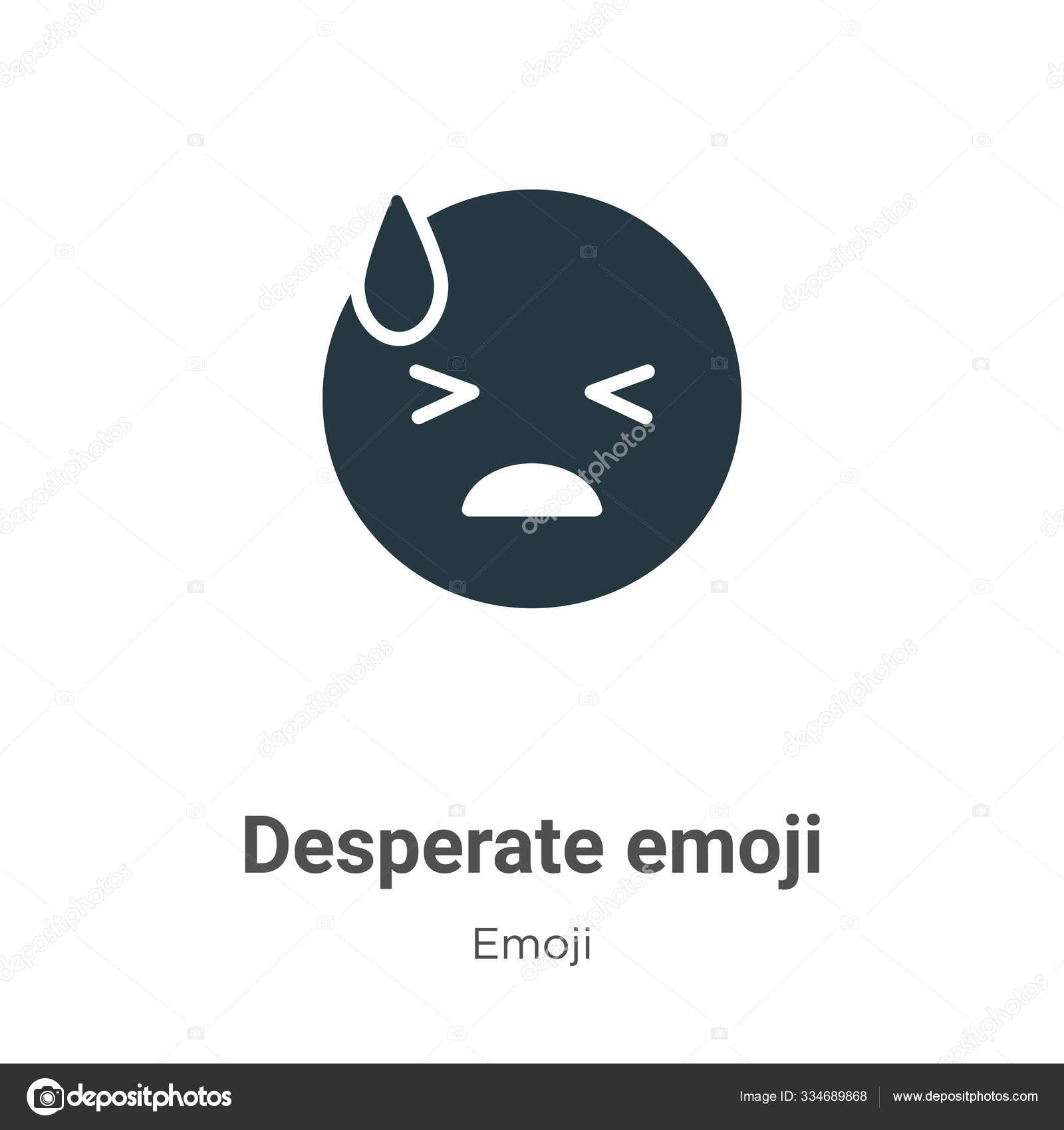 Desperate Emoji Vector Icon White Background Flat Vector Desperate ...