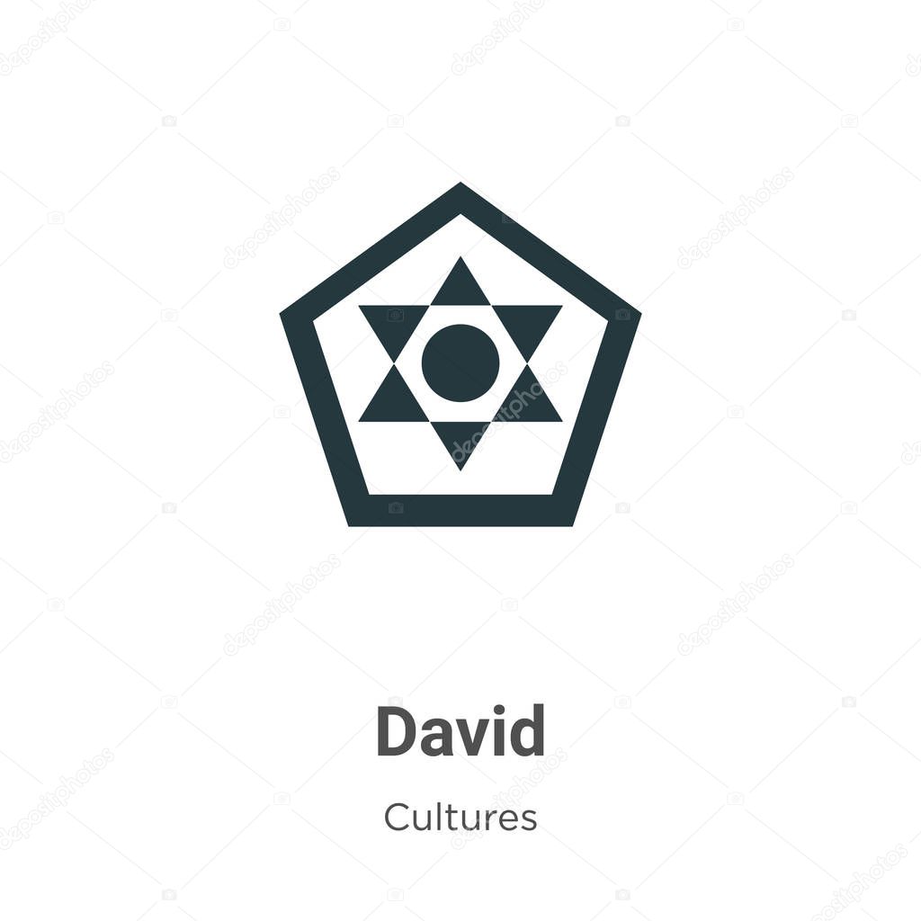 icono vectorial de David sobre fondo blanco. Signo de icono de vector ...