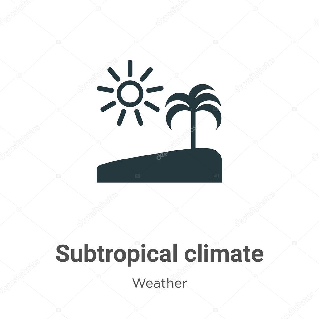 icono del vector climático subtropical sobre fondo blanco. Insignia de ...