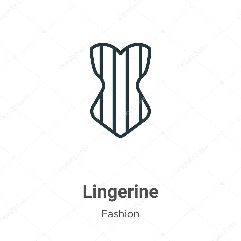 Icono vectorial de contorno de lingerina. Icono de lingerina negra de ...