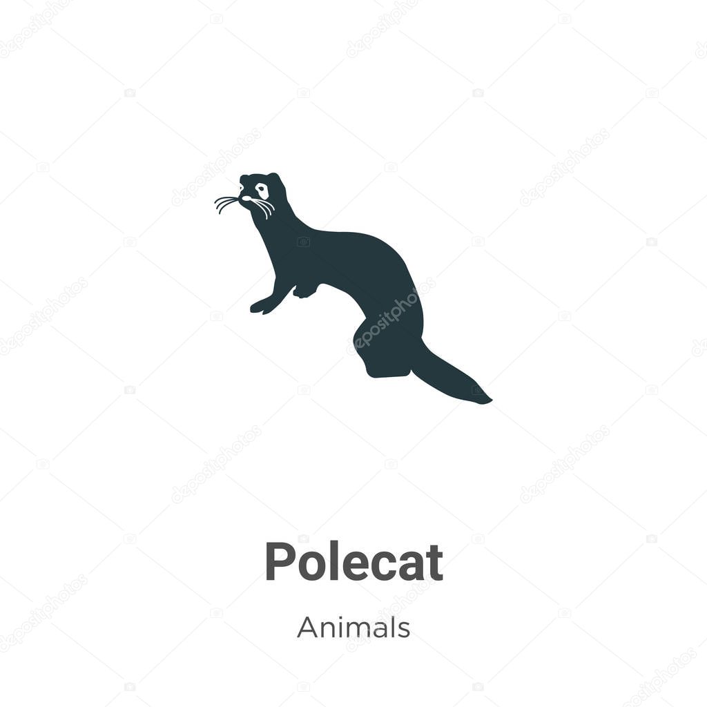 icono vectorial de Polecat sobre fondo blanco. Icono de polecat ...