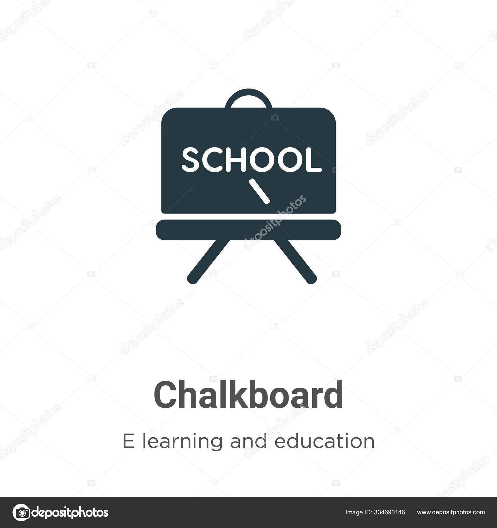Chalkboard Vector Icon White Background Flat Vector Chalkboard Icon ...