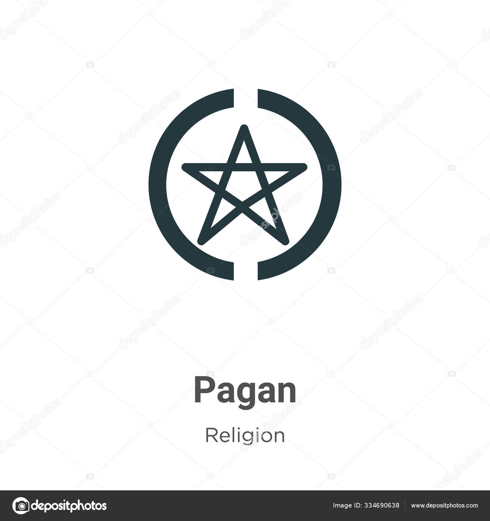 Pagan Vector Icon White Background Flat Vector Pagan Icon Symbol Stock ...