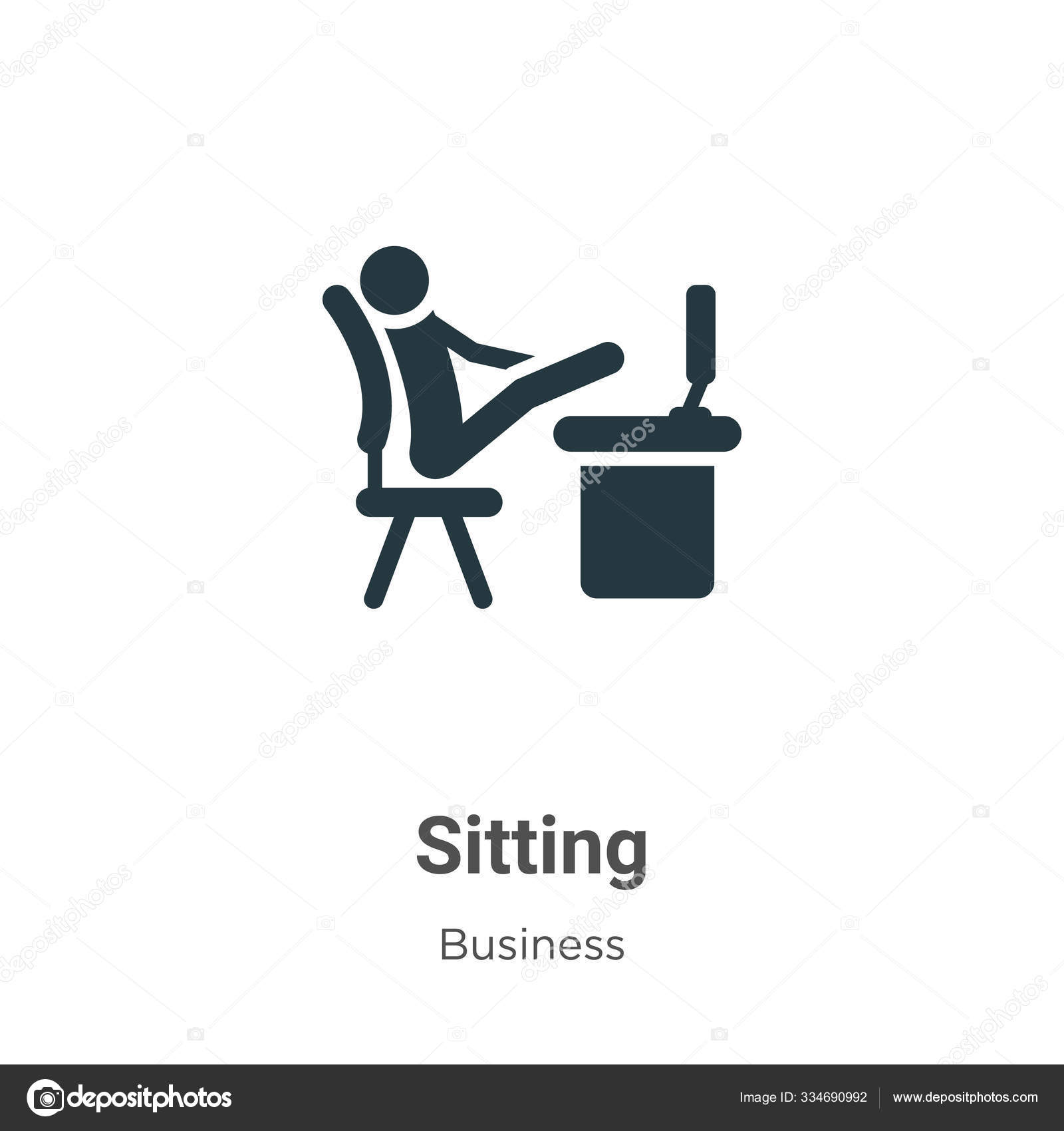 Sitting Vector Icon White Background Flat Vector Sitting Icon Symbol ...