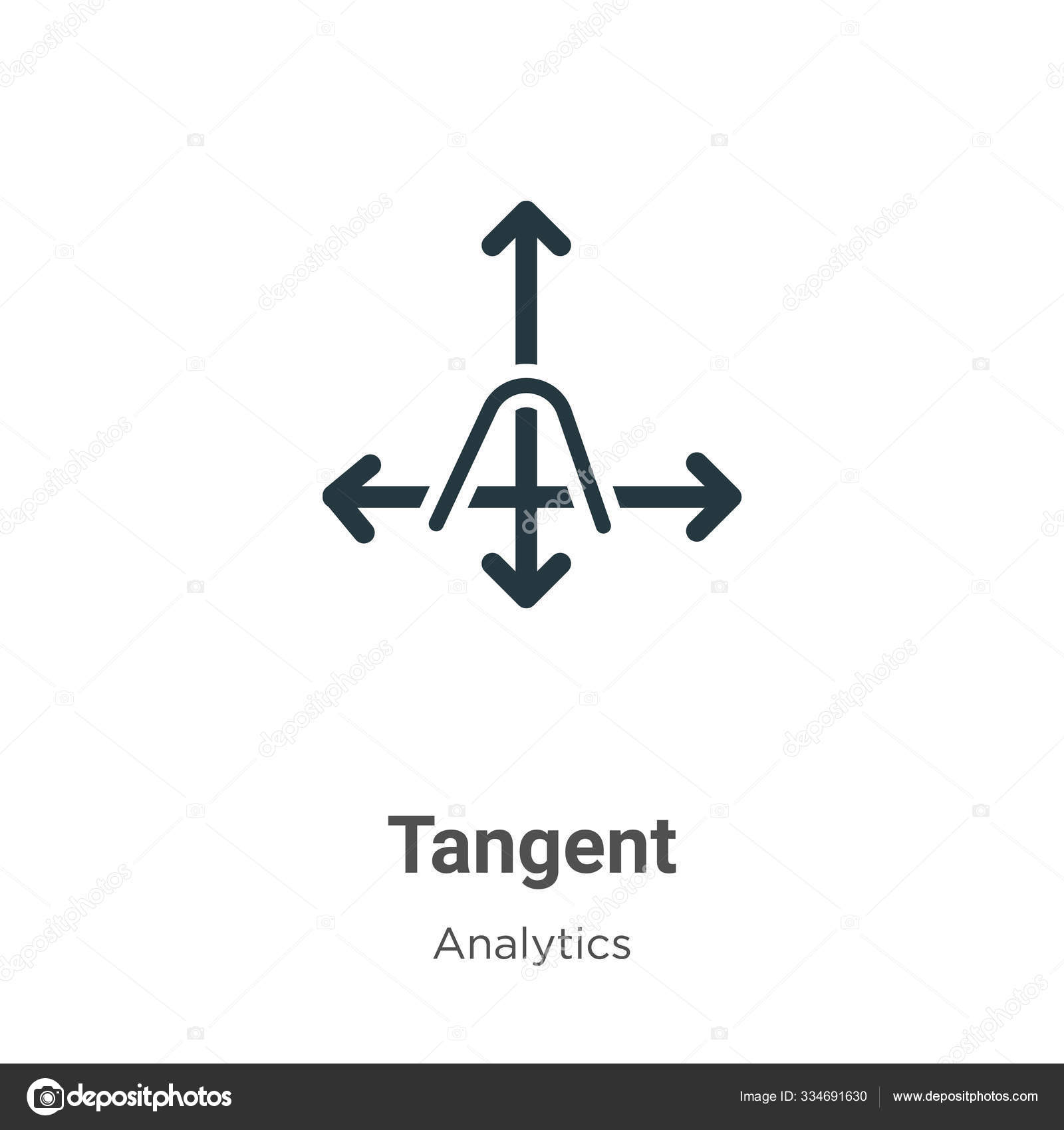 Tangente Vektor Symbol Auf Weißem Hintergrund Flache Vektor Tangente ...