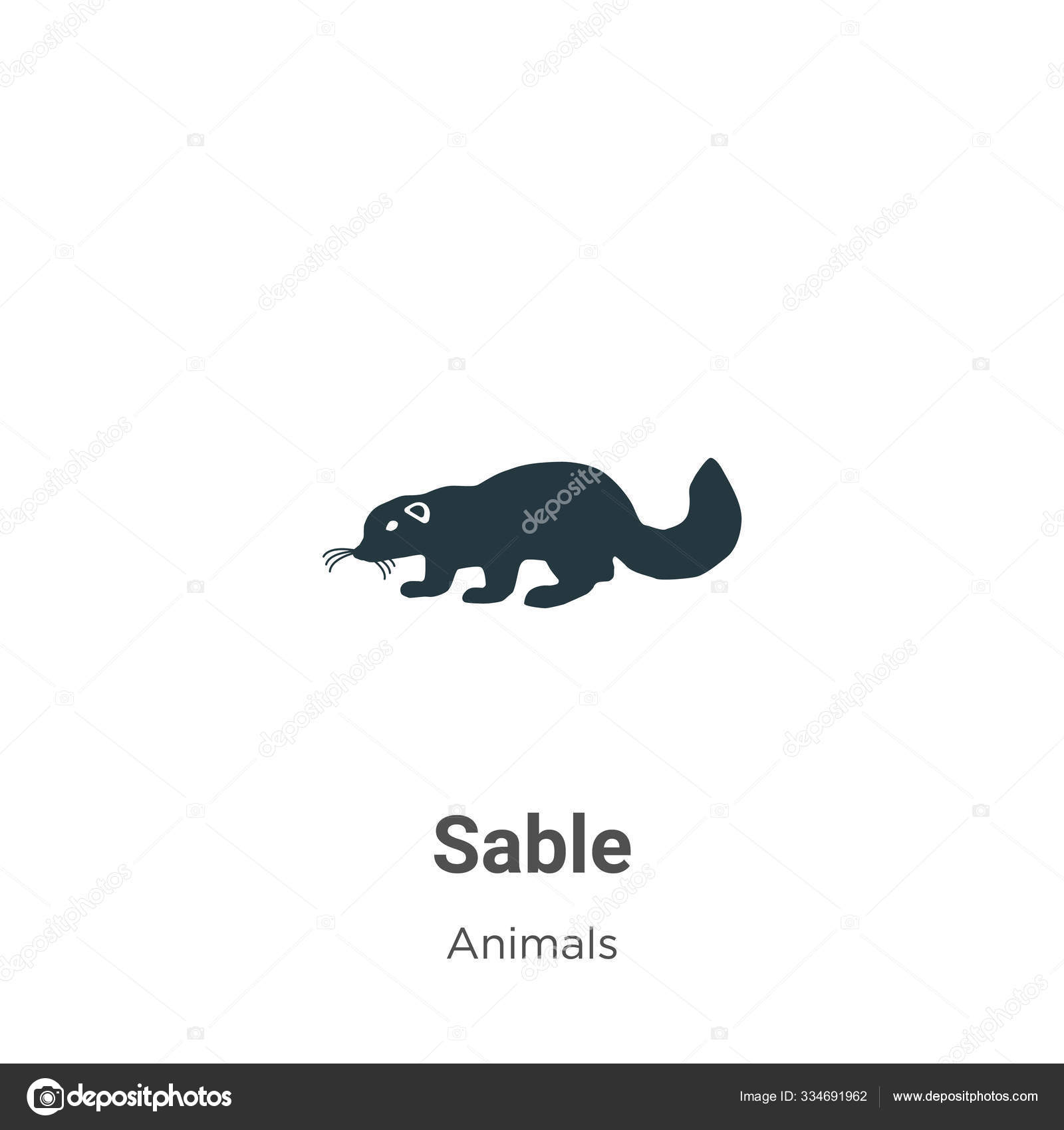 Sable Vector Icon White Background Flat Vector Sable Icon Symbol Stock ...