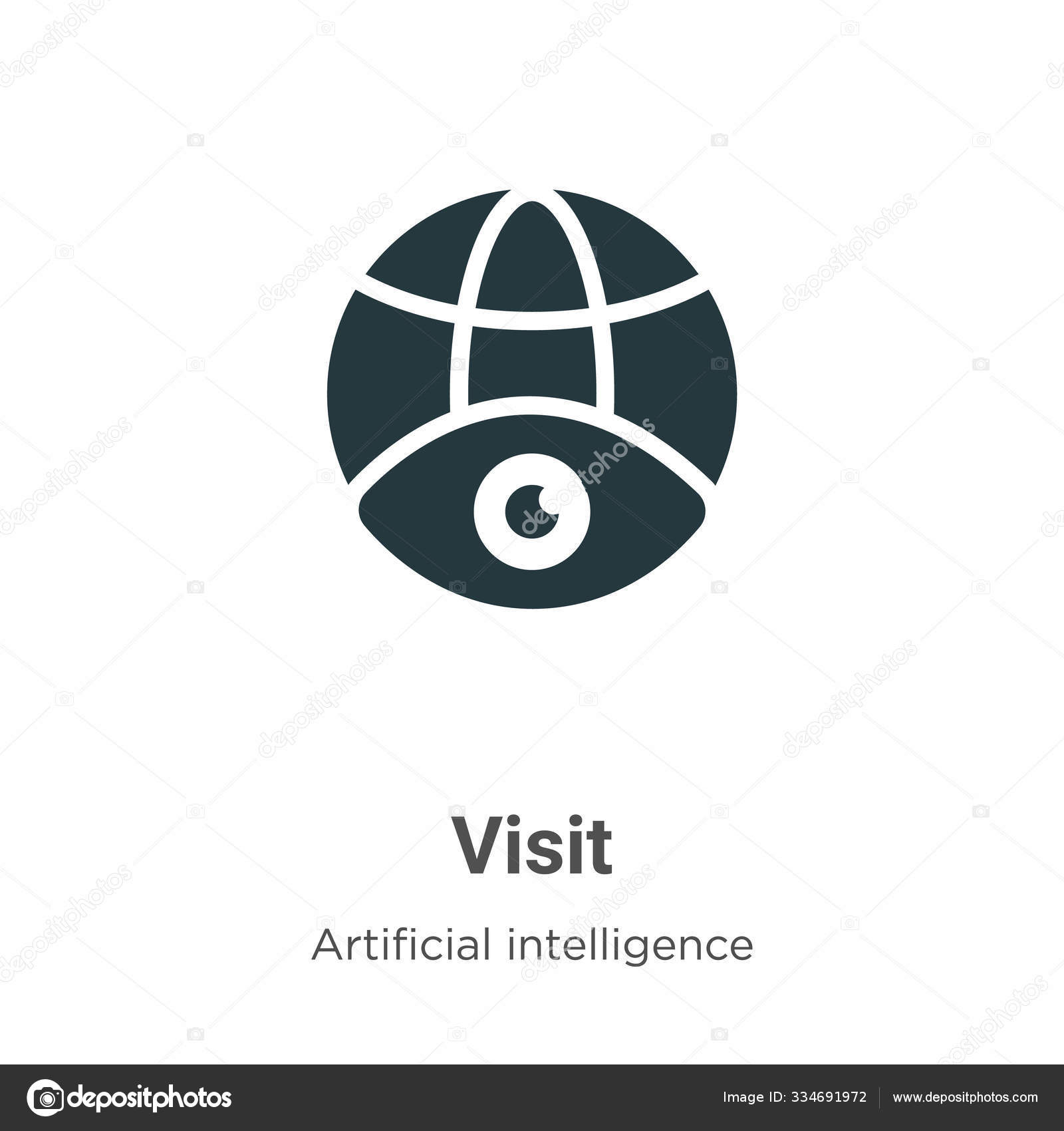 Visit Vector Icon White Background Flat Vector Visit Icon Symbol Stock ...