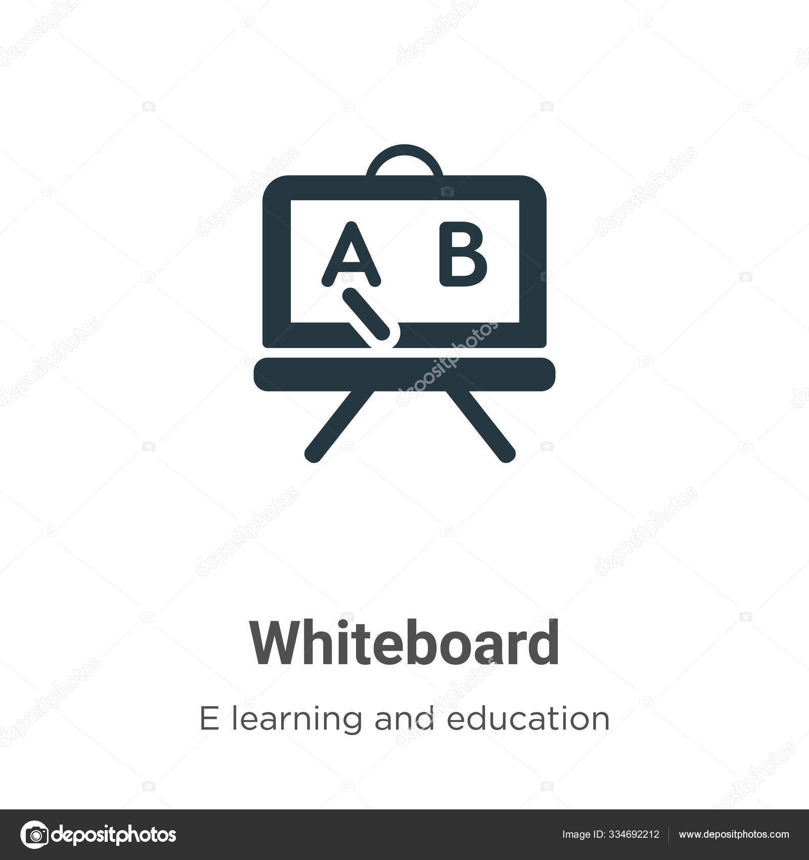 Whiteboard Vector Icon White Background Flat Vector Whiteboard Icon ...