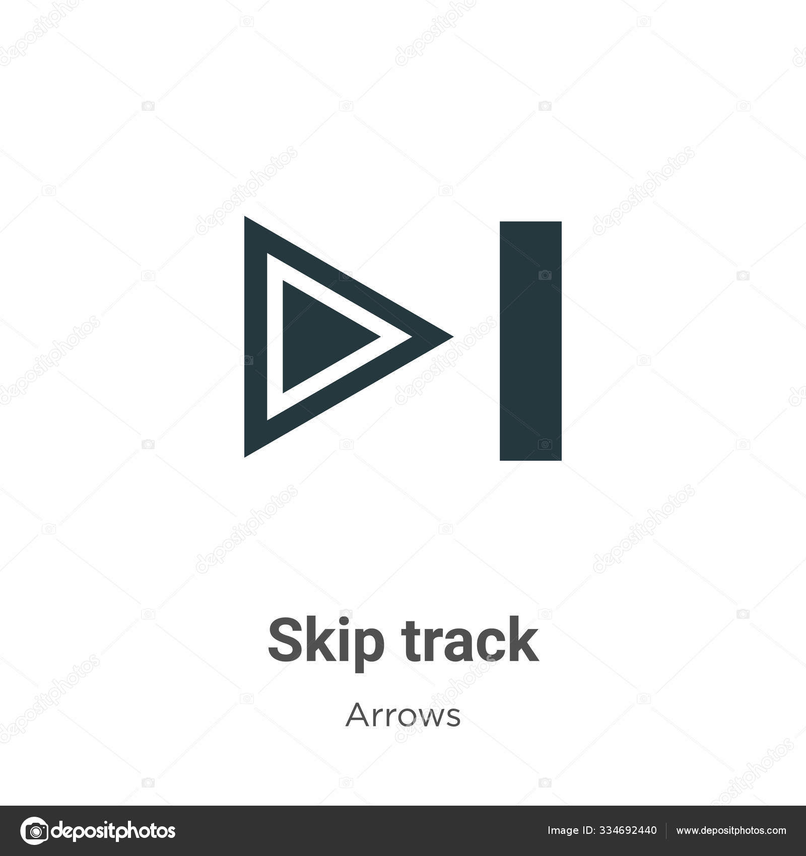 Skip Track Vector Icon White Background Flat Vector Skip Track Stock ...