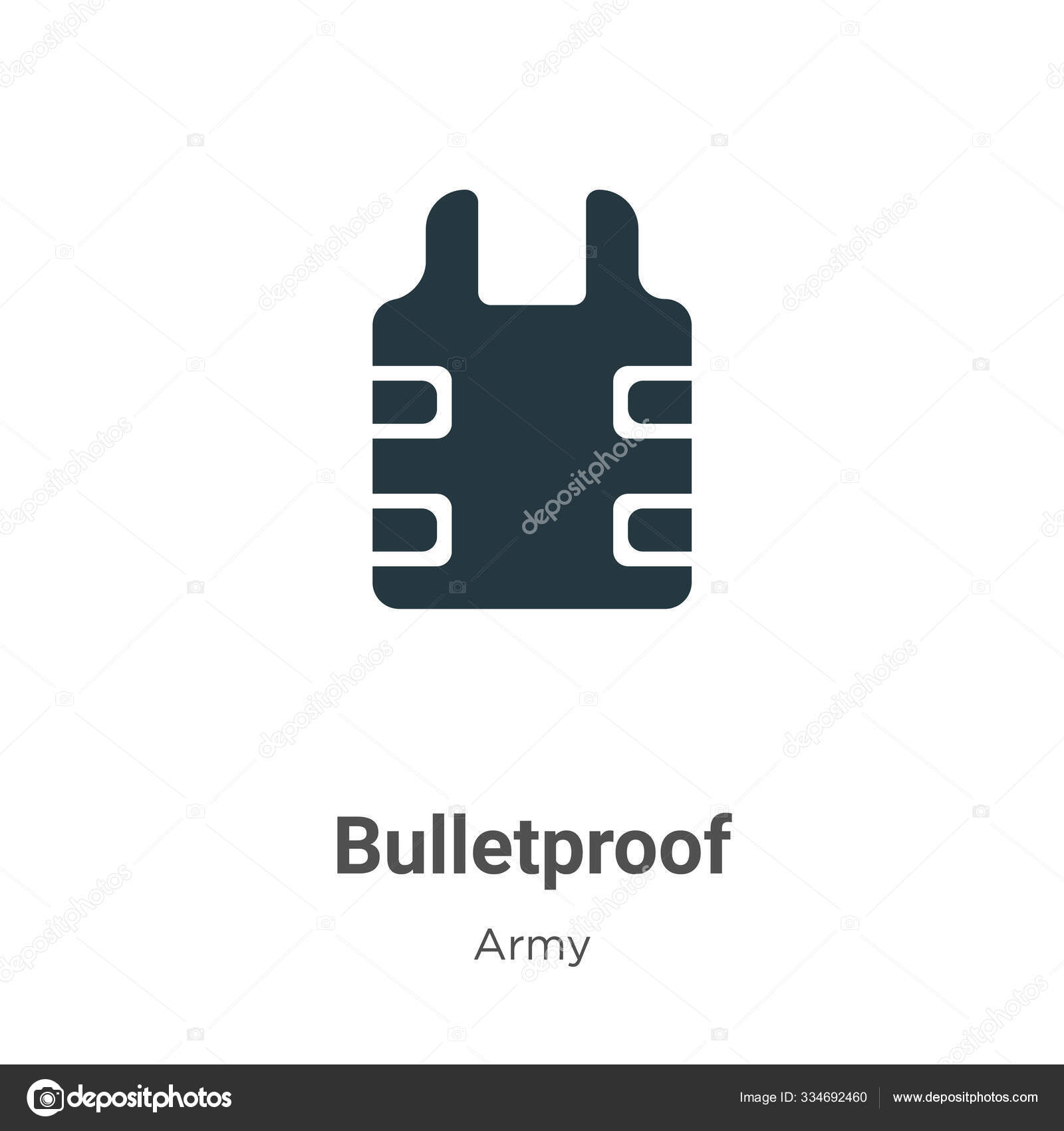 Bulletproof Vector Icon White Background Flat Vector Bulletproof Icon ...