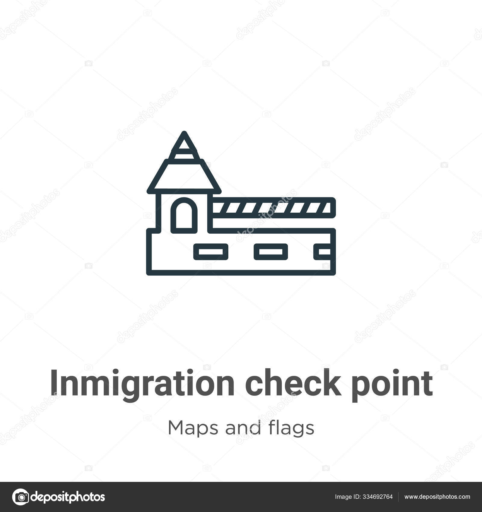 Inmigration Check Point Outline Vector Icon Thin Line Black Inmigration ...