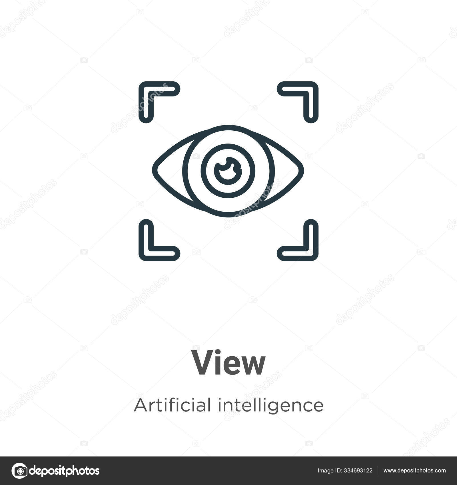 View Outline Vector Icon Thin Line Black View Icon Flat Stock Vector Image by ©Digital-Bazaar ...