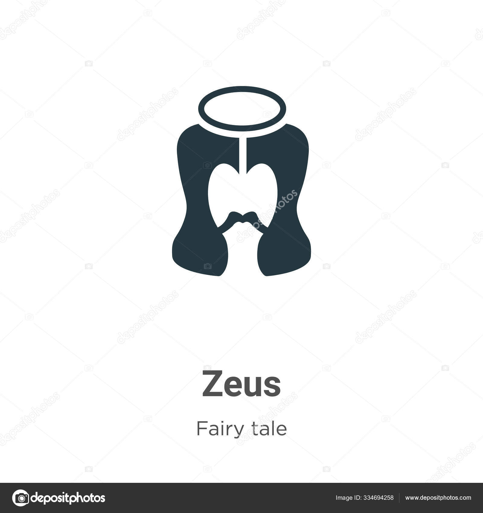 Icono Vectorial Zeus Sobre Fondo Blanco Signo Icono Volante Del Vector ...