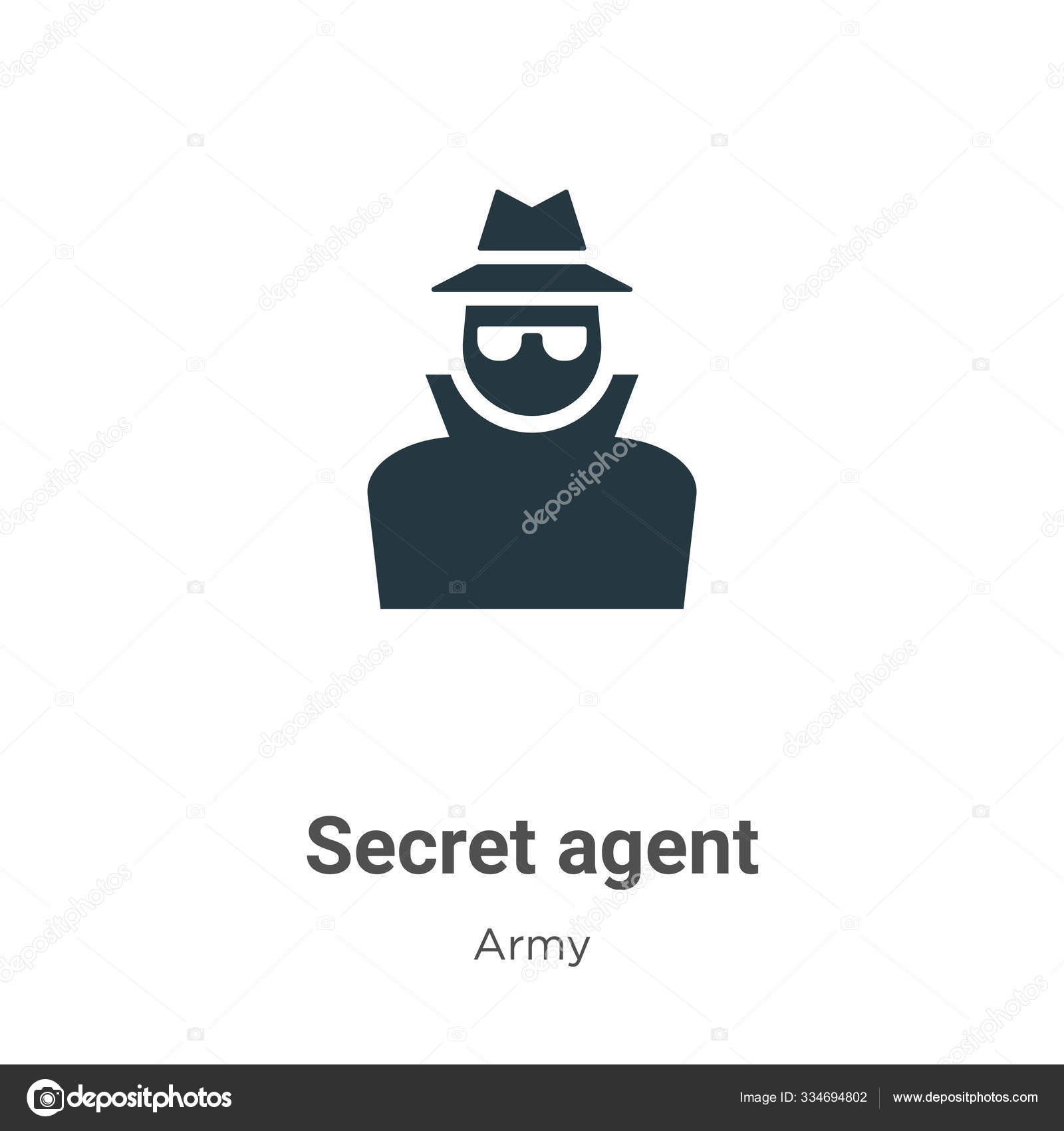 Secret Agent Vector Icon White Background Flat Vector Secret Agent ...