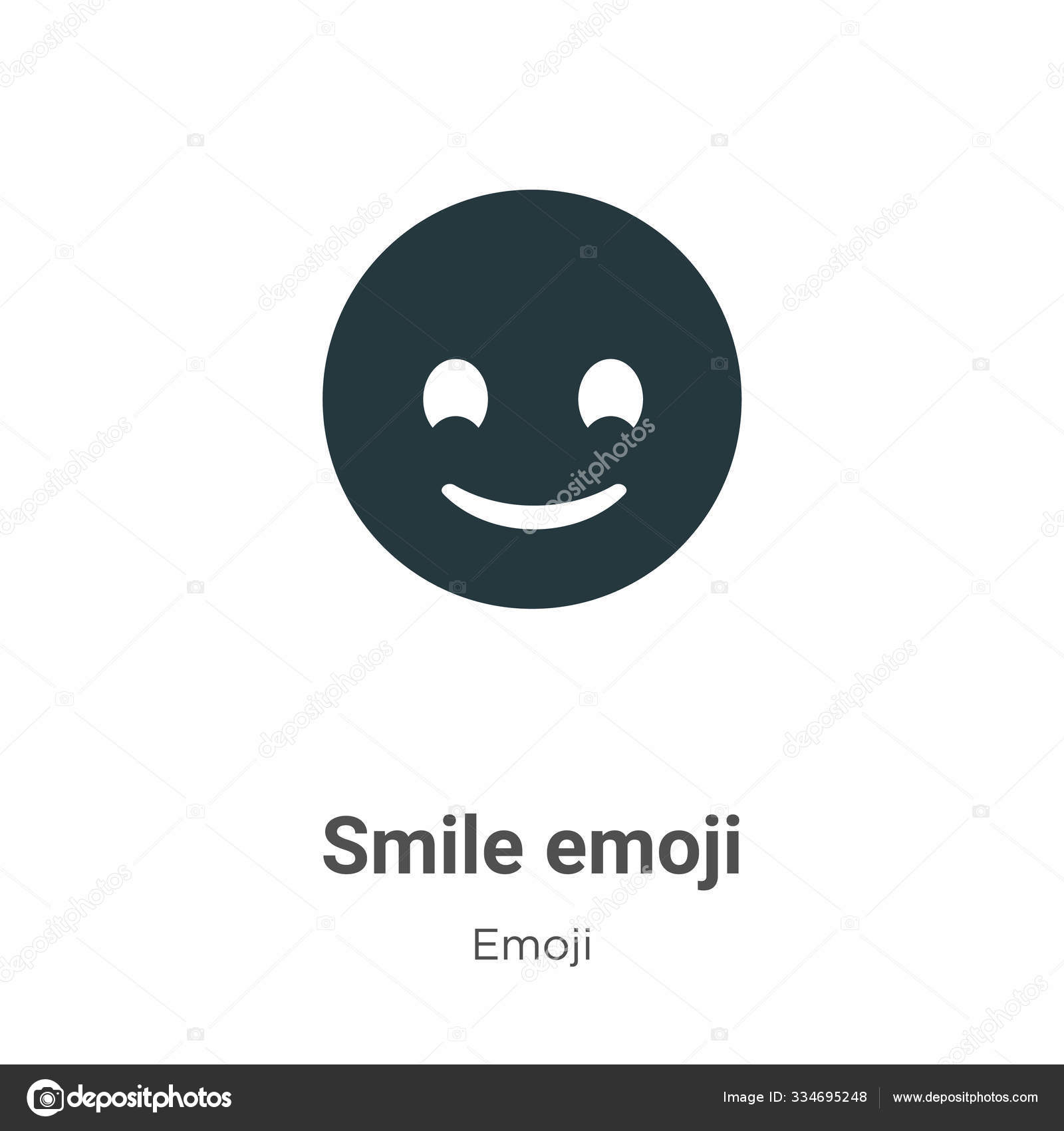 Smile Emoji Vector Icon White Background Flat Vector Smile Emoji Stock ...