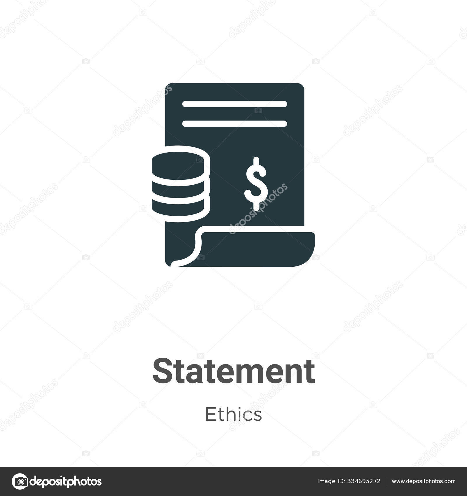Statement Vector Icon White Background Flat Vector Statement Icon ...