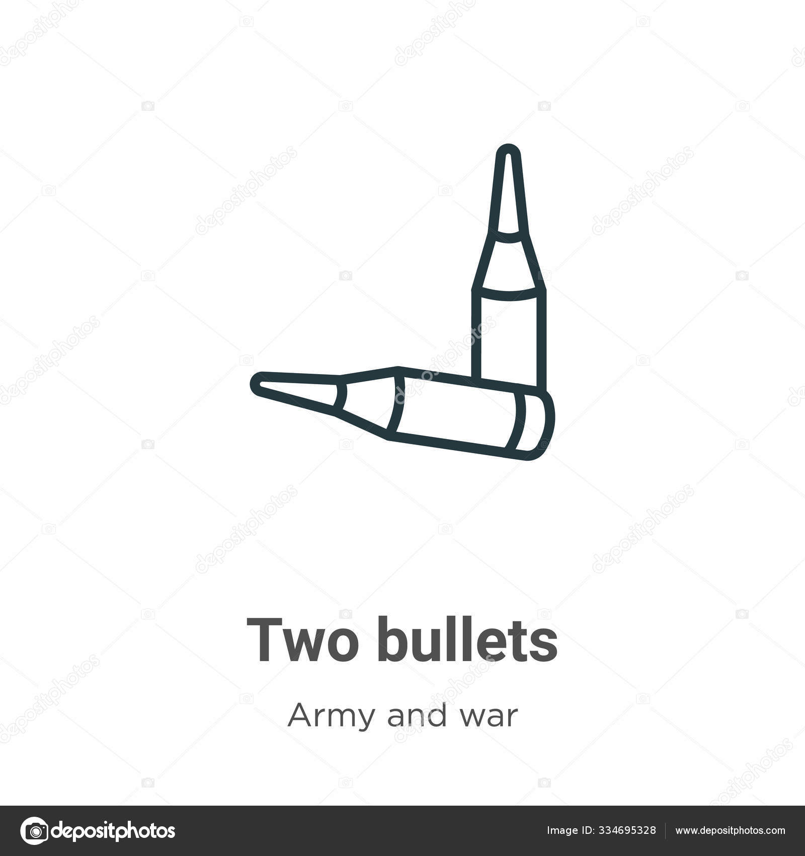 Two bullets outline vector icon. Thin line black two bullets icon, flat vector simple element ...