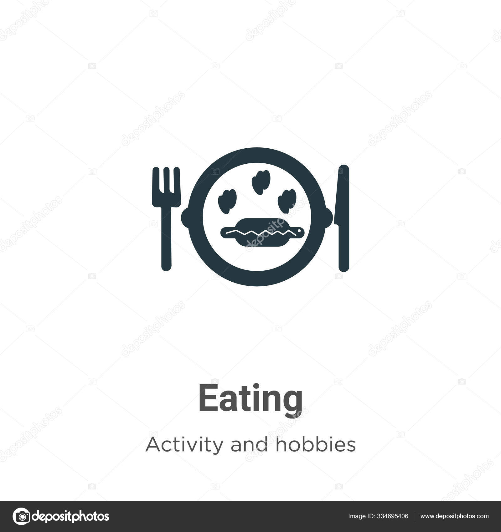 Eating Vector Icon White Background Flat Vector Eating Icon Symbol ...