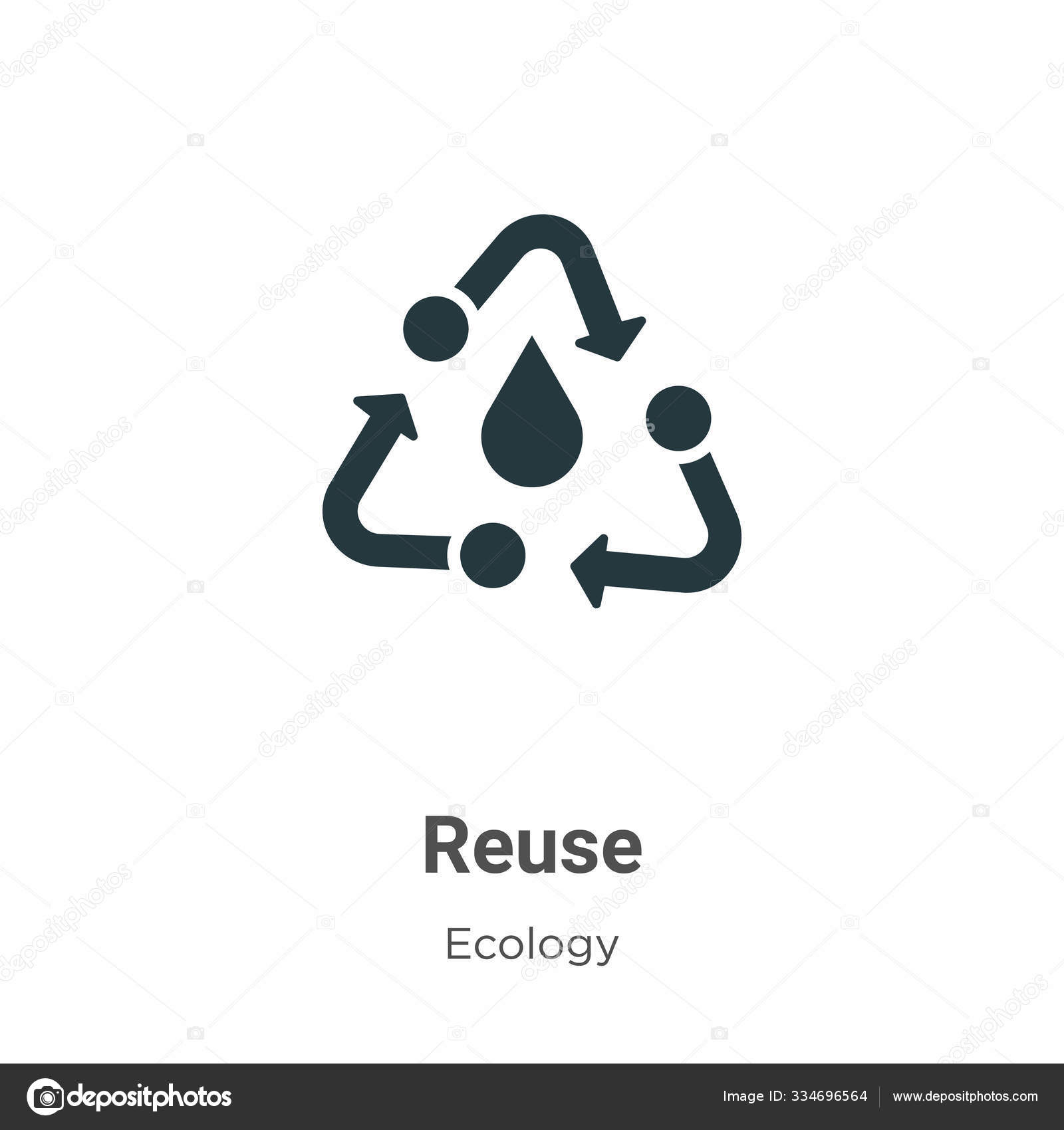 Reuse Vector Icon White Background Flat Vector Reuse Icon Symbol Stock ...