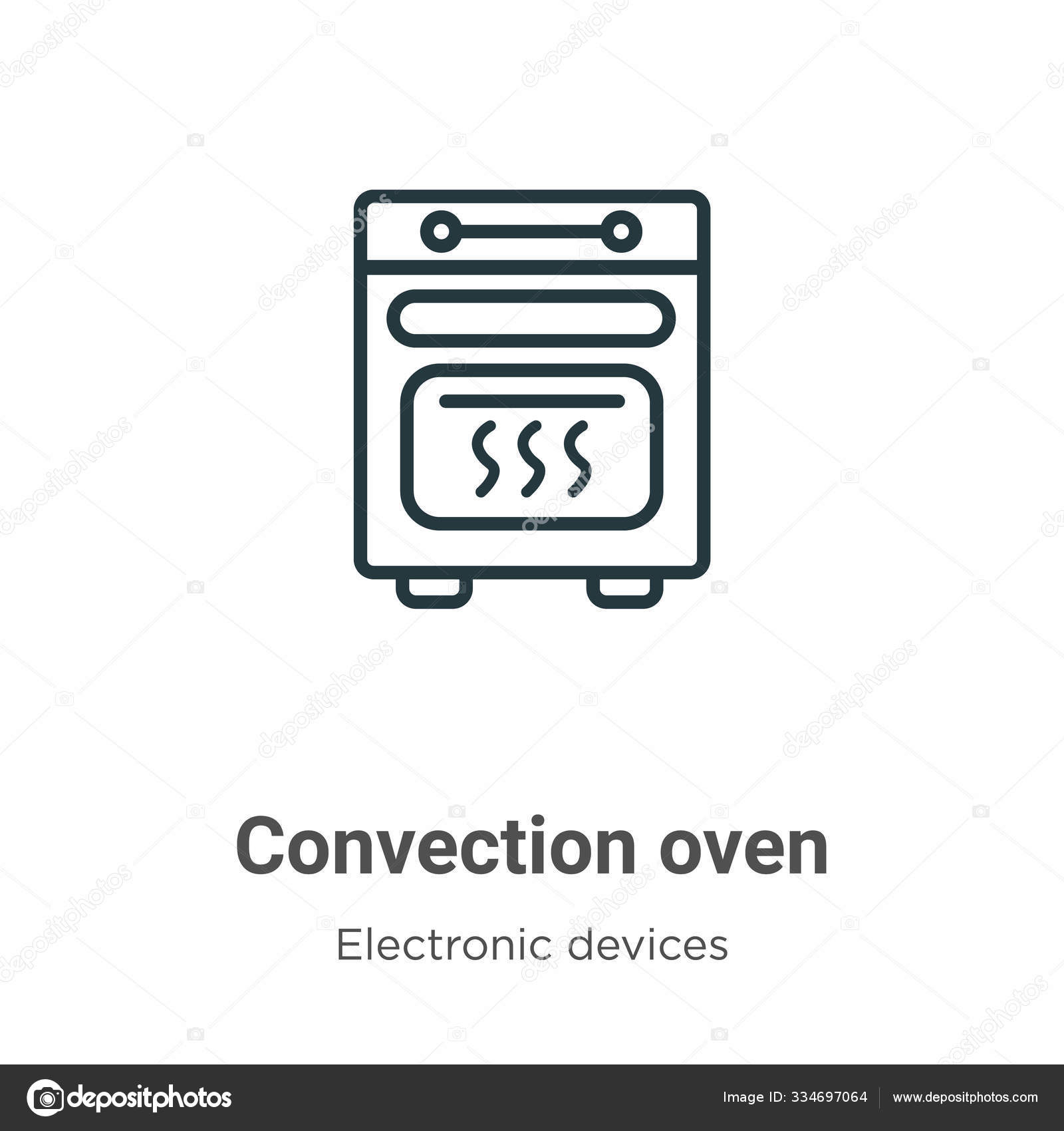 Convection Oven Outline Vector Icon Thin Line Black Convection Oven ...