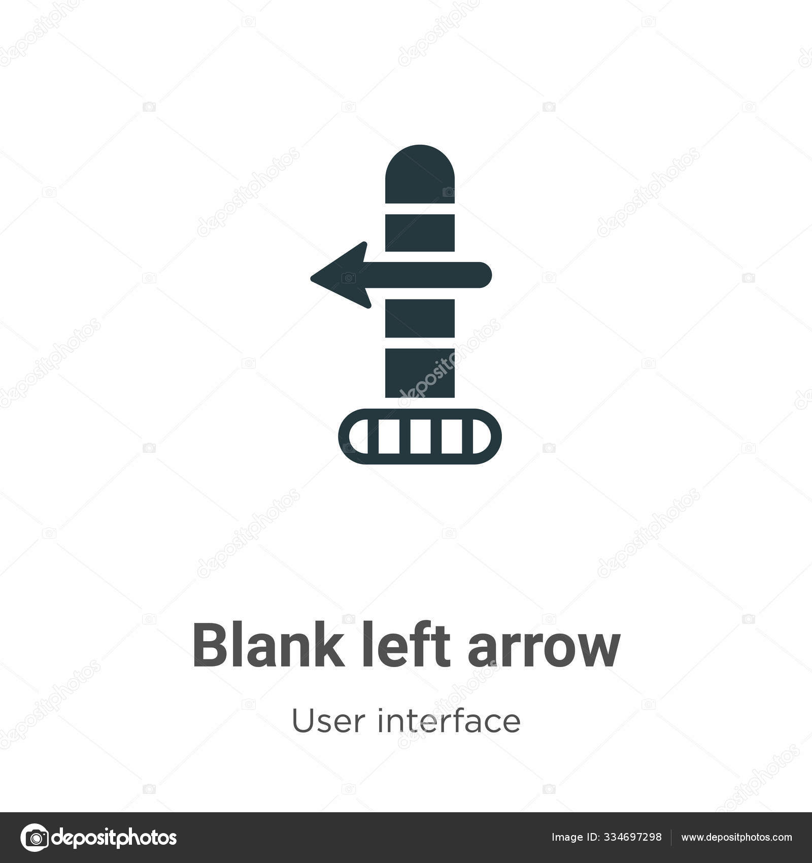 Blank Left Arrow Vector Icon White Background Flat Vector Blank Stock ...