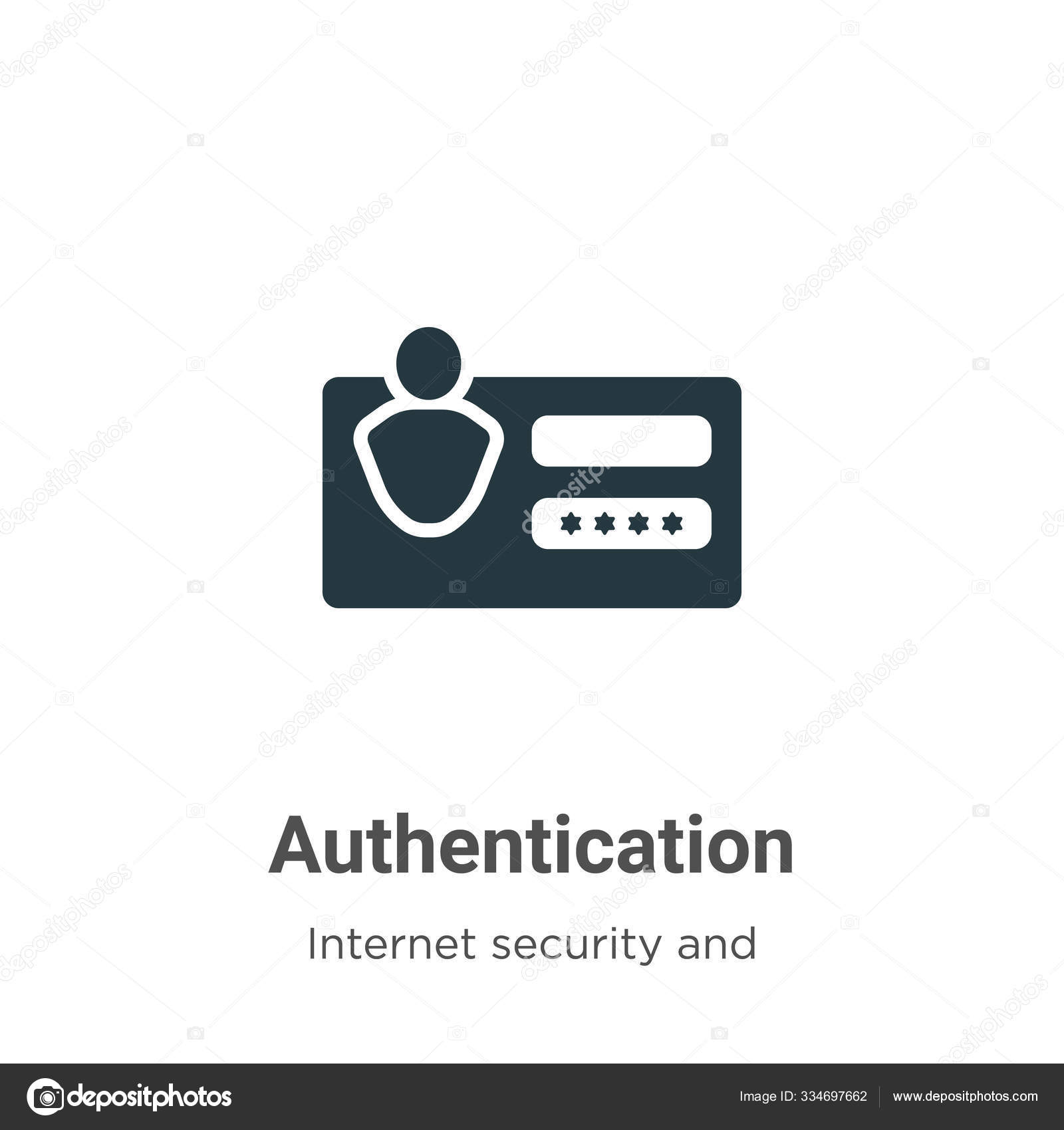 Authentication Vector Icon White Background Flat Vector Authentication ...