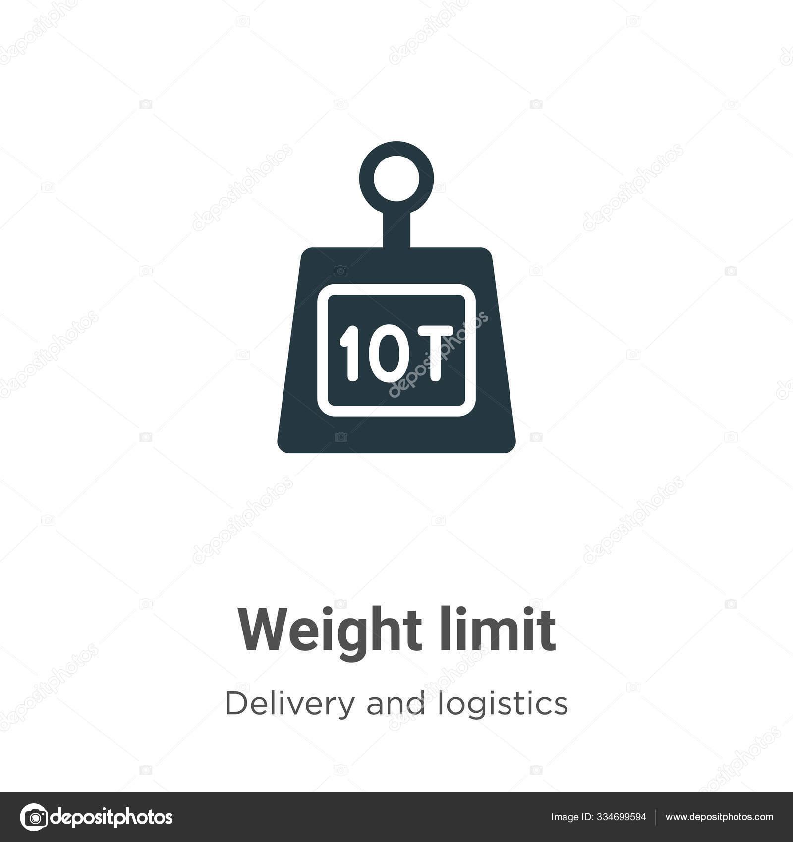 Weight Limit Vector Icon White Background Flat Vector Weight Limit ...