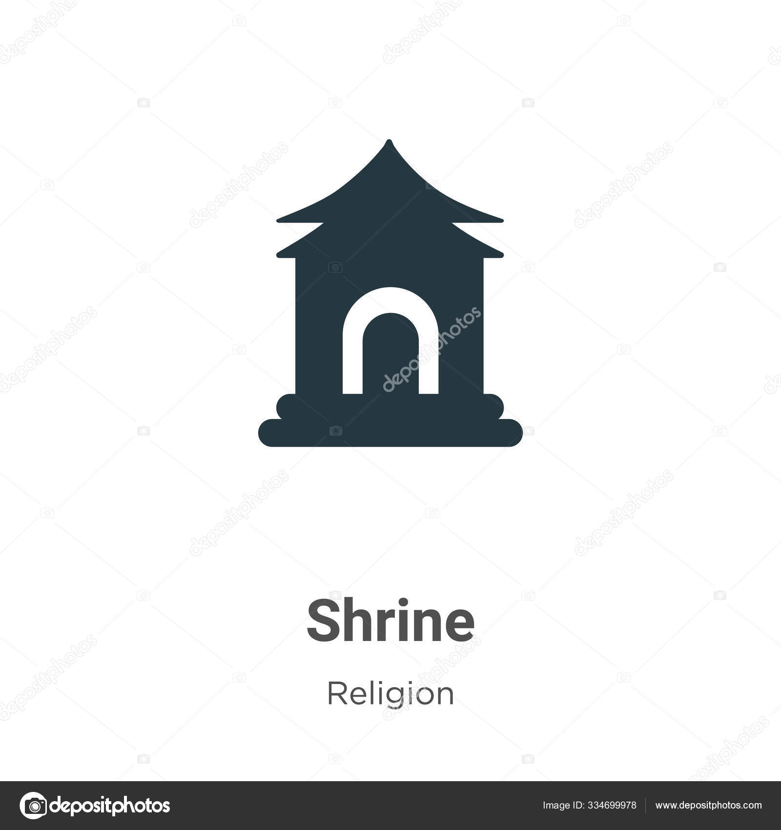 Shrine Vector Icon White Background Flat Vector Shrine Icon Symbol ...