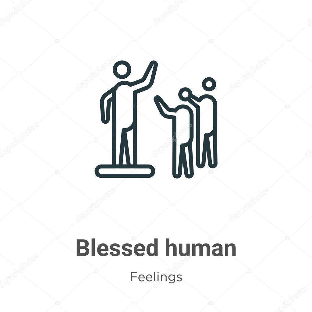 Icono vectorial de contorno humano bendecido. Icono humano bendecido en ...