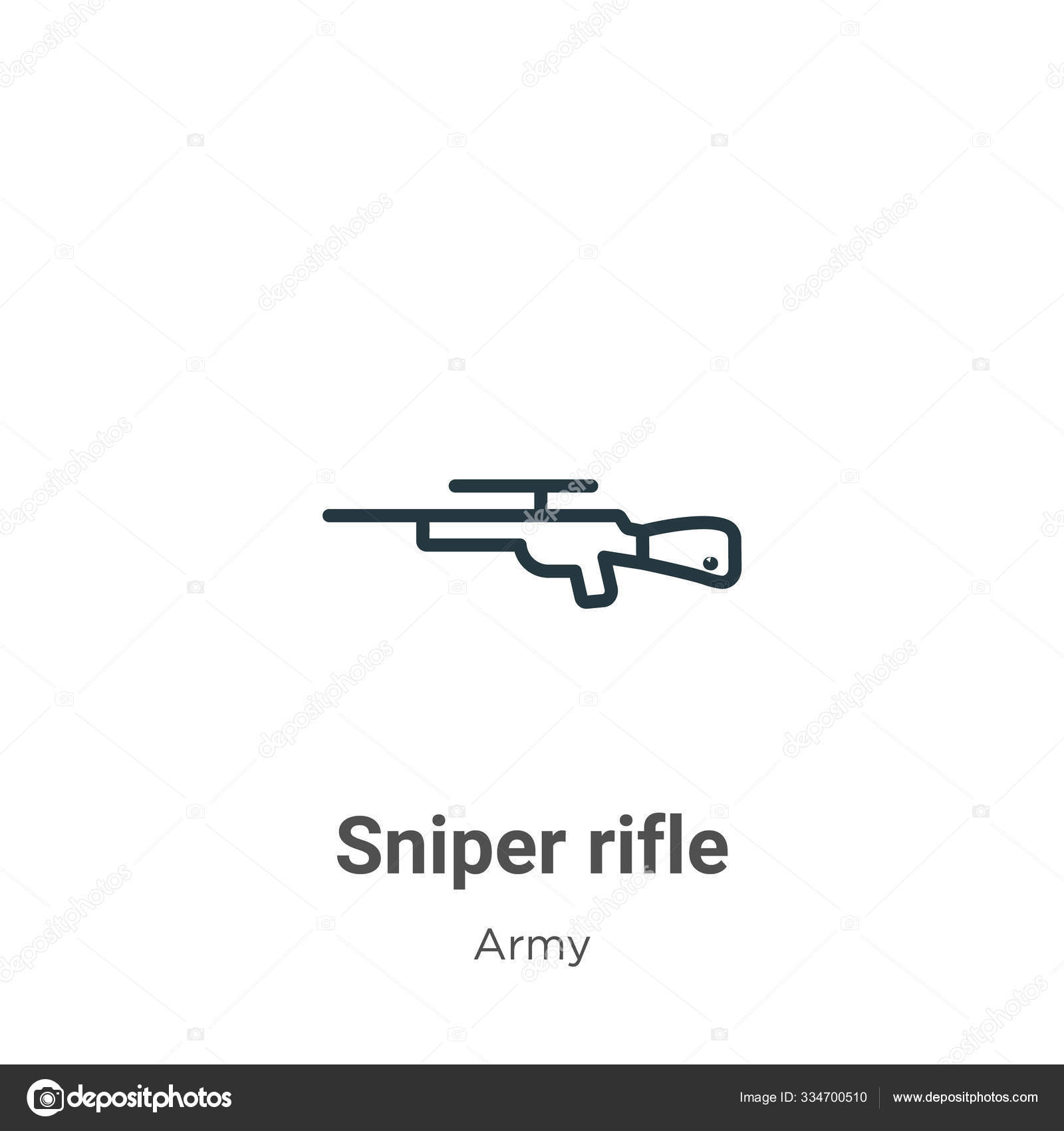 Sniper Rifle Outline Vector Icon Thin Line Black Sniper Rifle Stock Vector Image by ©Digital ...