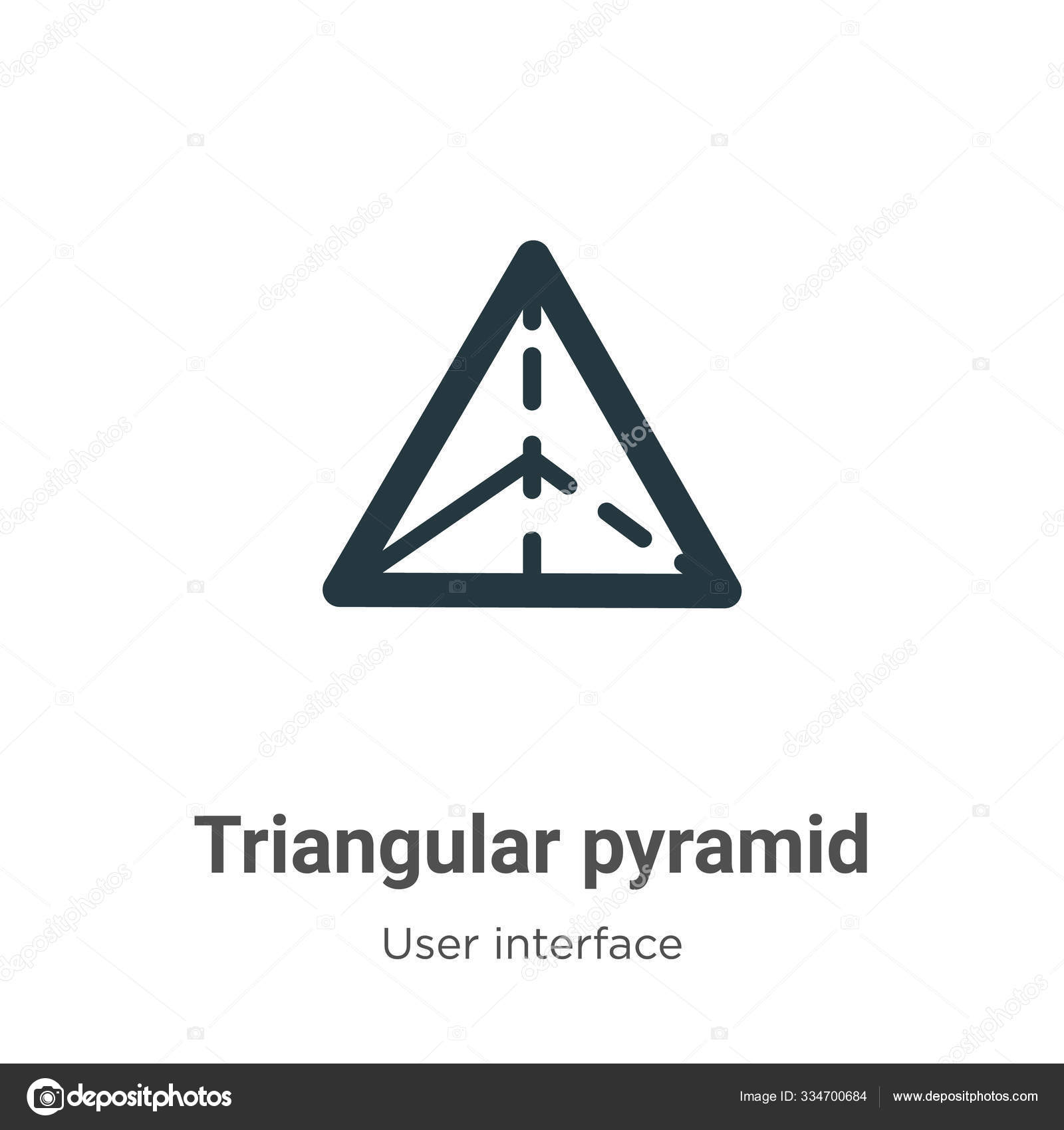 Triangular Pyramid Vector Icon White Background Flat Vector Triangular ...