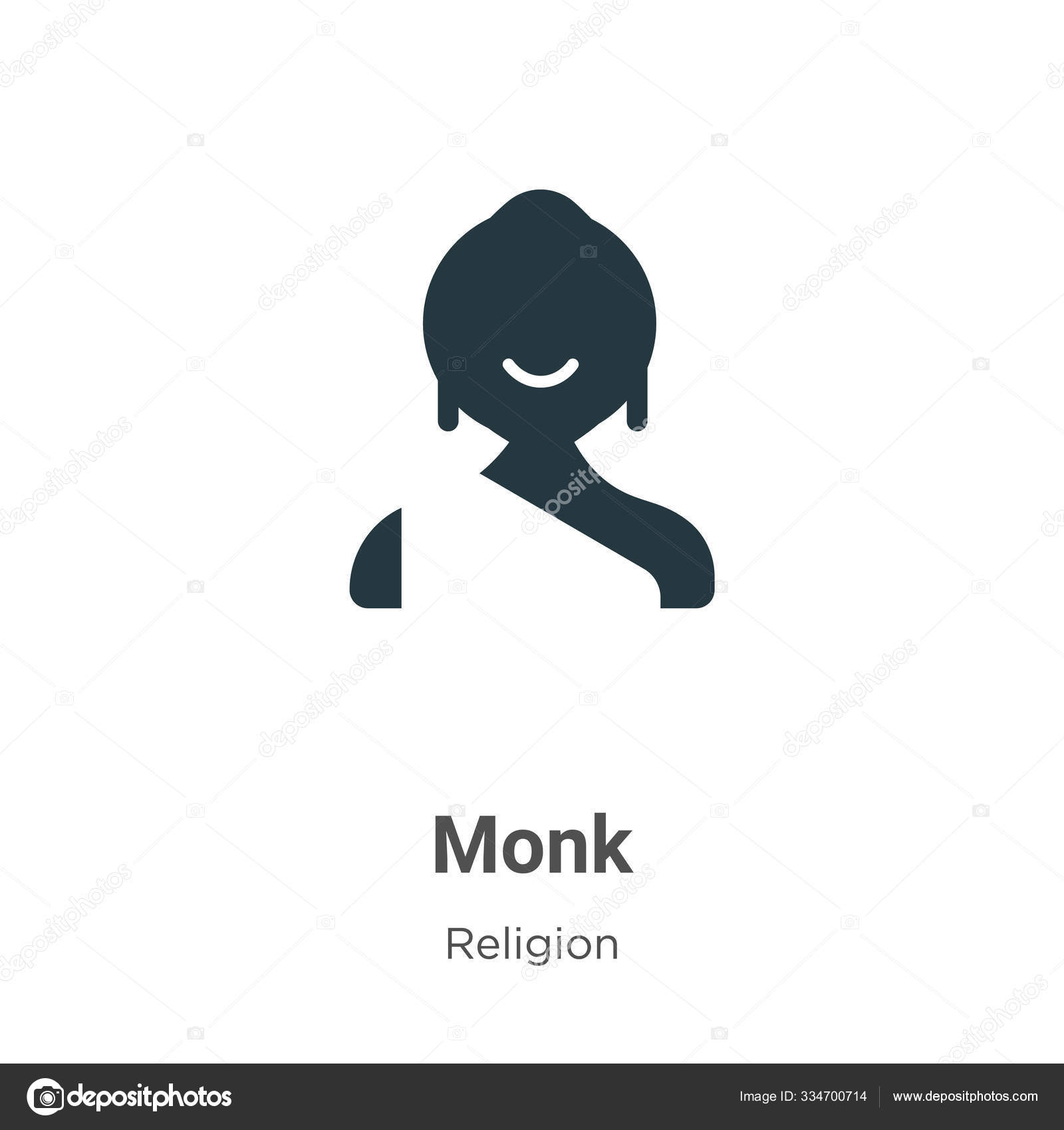 Monk Vector Icon White Background Flat Vector Monk Icon Symbol Stock ...