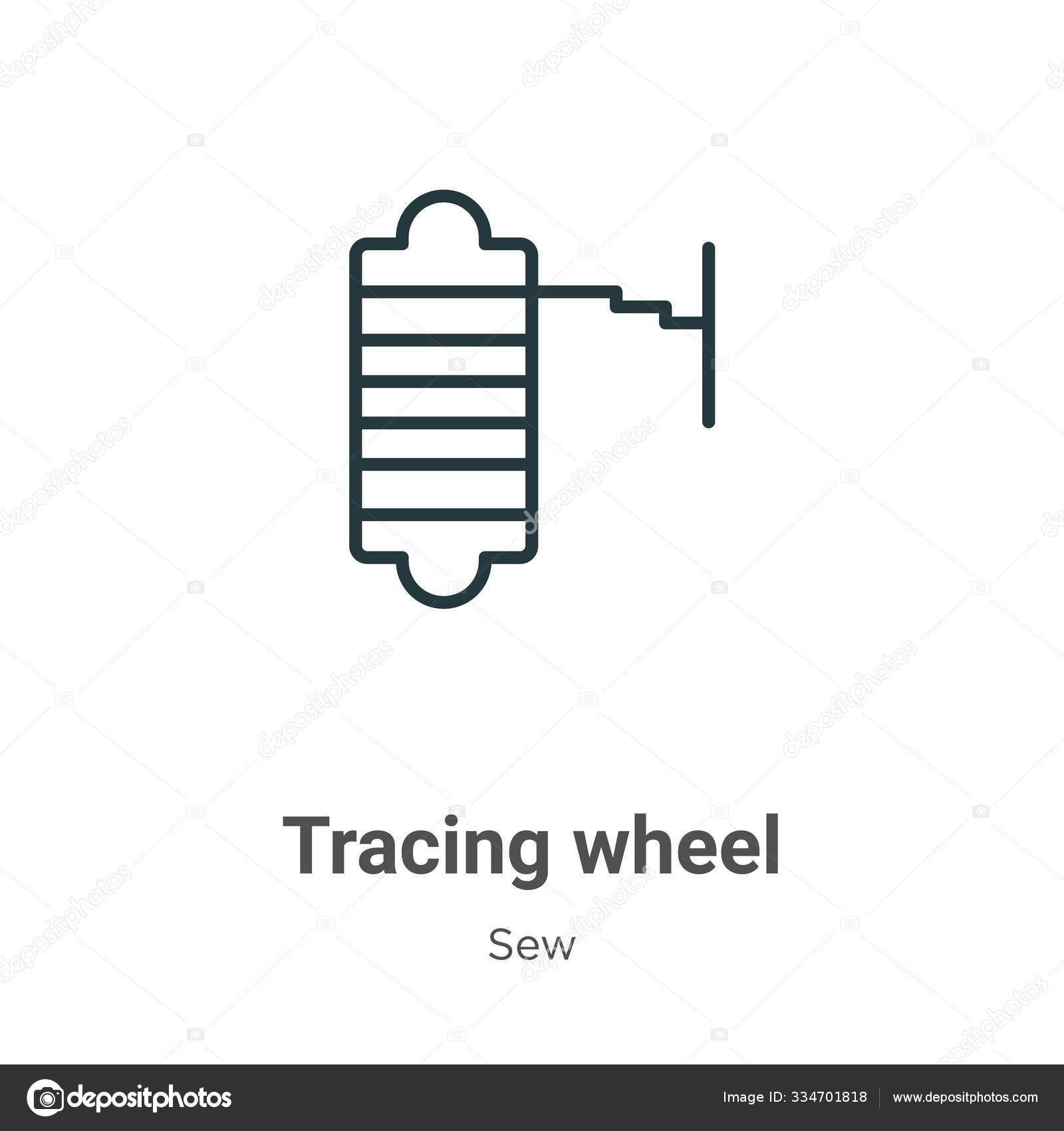 Tracing Wheel Outline Vector Icon Thin Line Black Tracing Wheel Stock ...