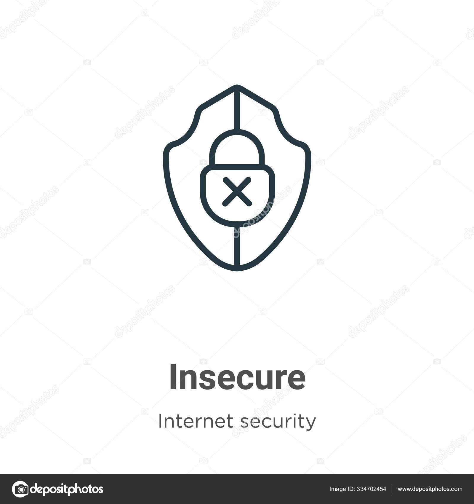 Icono Vector Contorno Inseguro Icono Línea Delgada Negro Inseguro ...